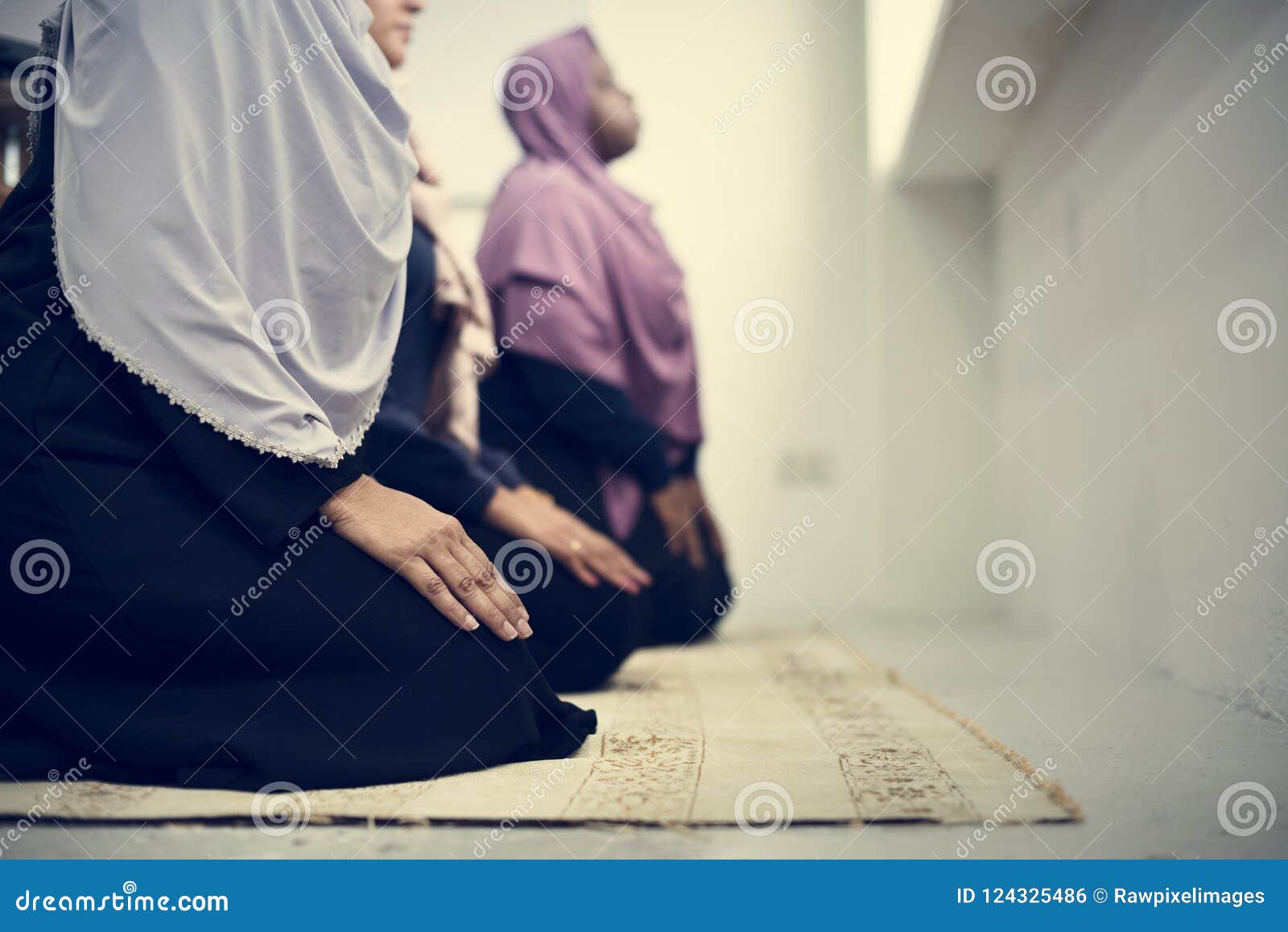 Muslim Women Praying in Mosque Stock Photo - Image of east, christian ...