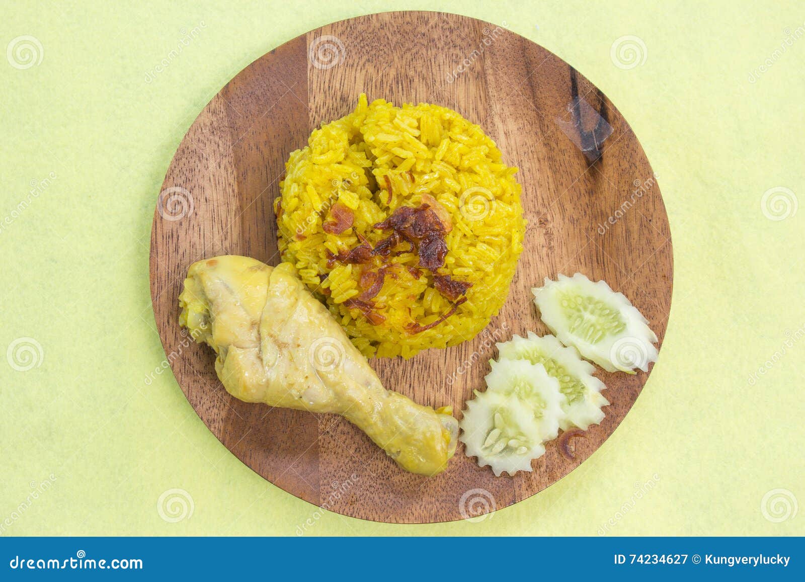 Muslim Yellow Rice with Chicken Stock Image - Image of dish, grain ...