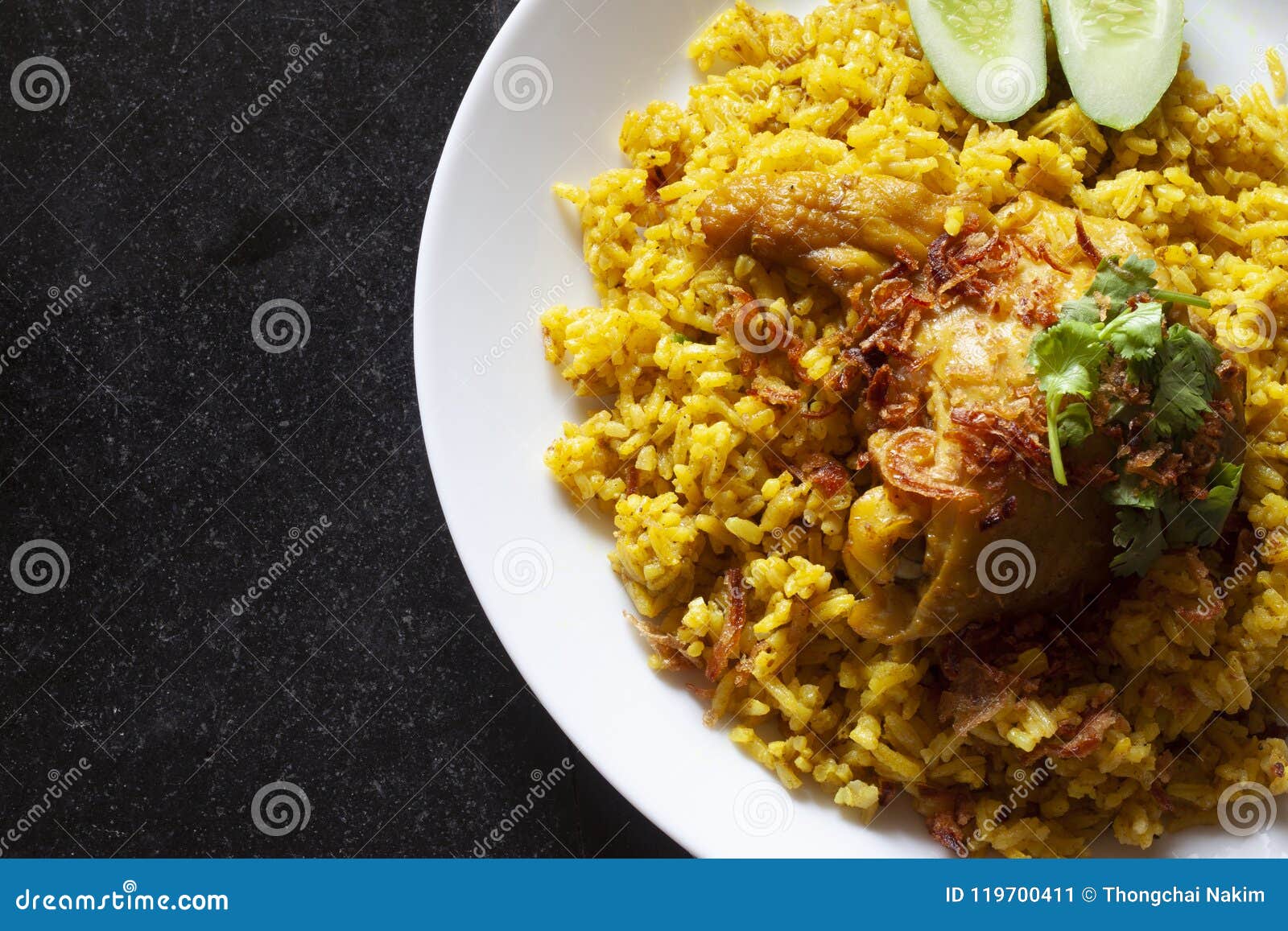 Muslim Yellow Rice with Chicken. Stock Image - Image of food, delicious ...