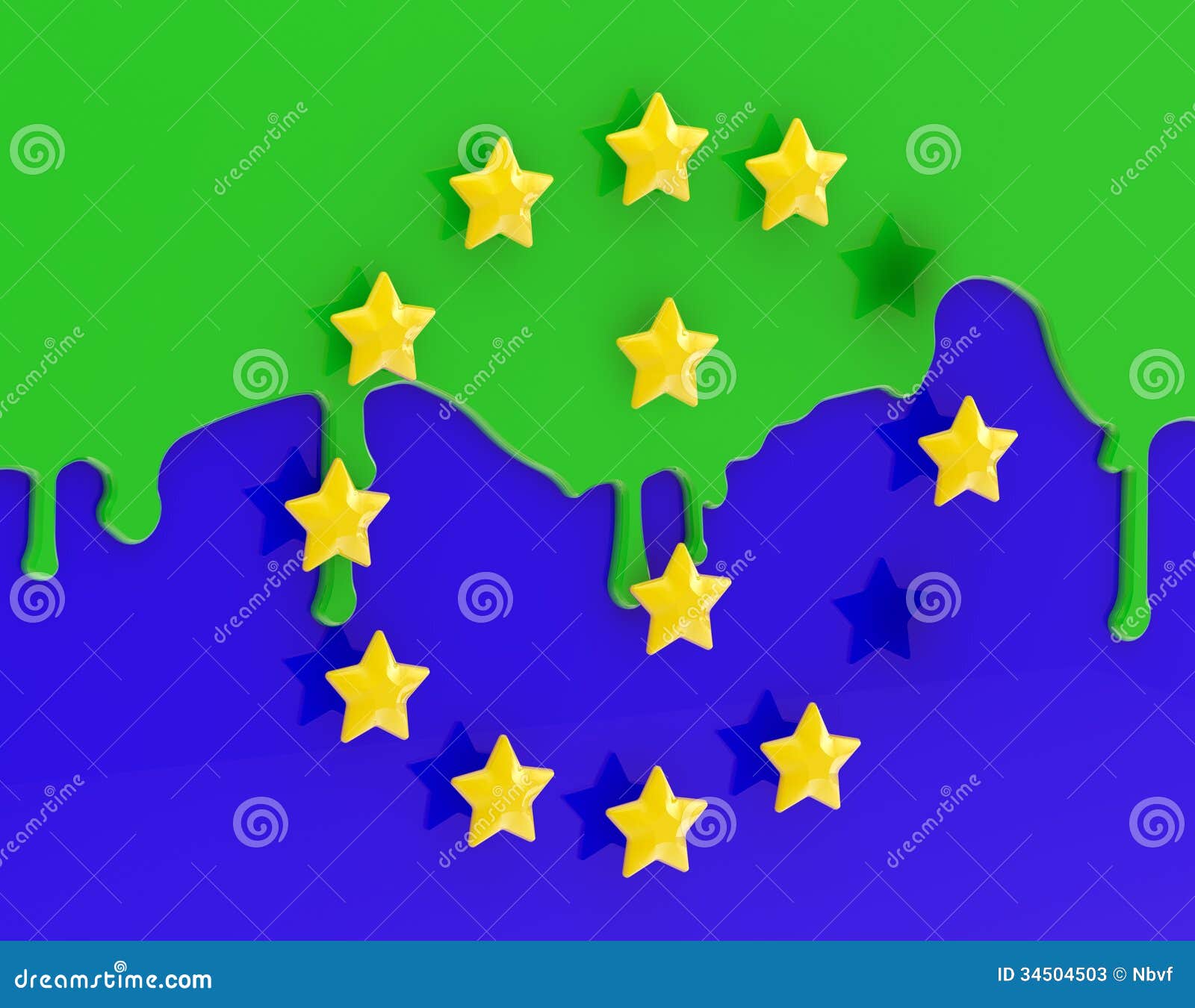 The Muslimization of Europe As Coloured EU Flag Stock Illustration ...