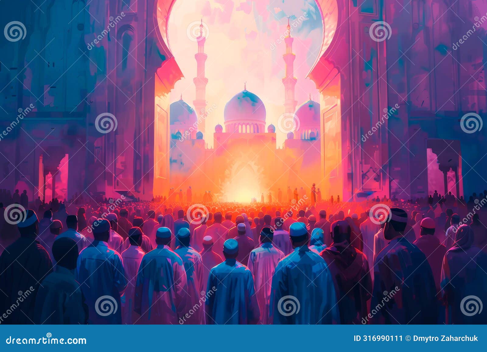 Imam Leading Prayer Concept. Flat Vector Illustration | CartoonDealer ...