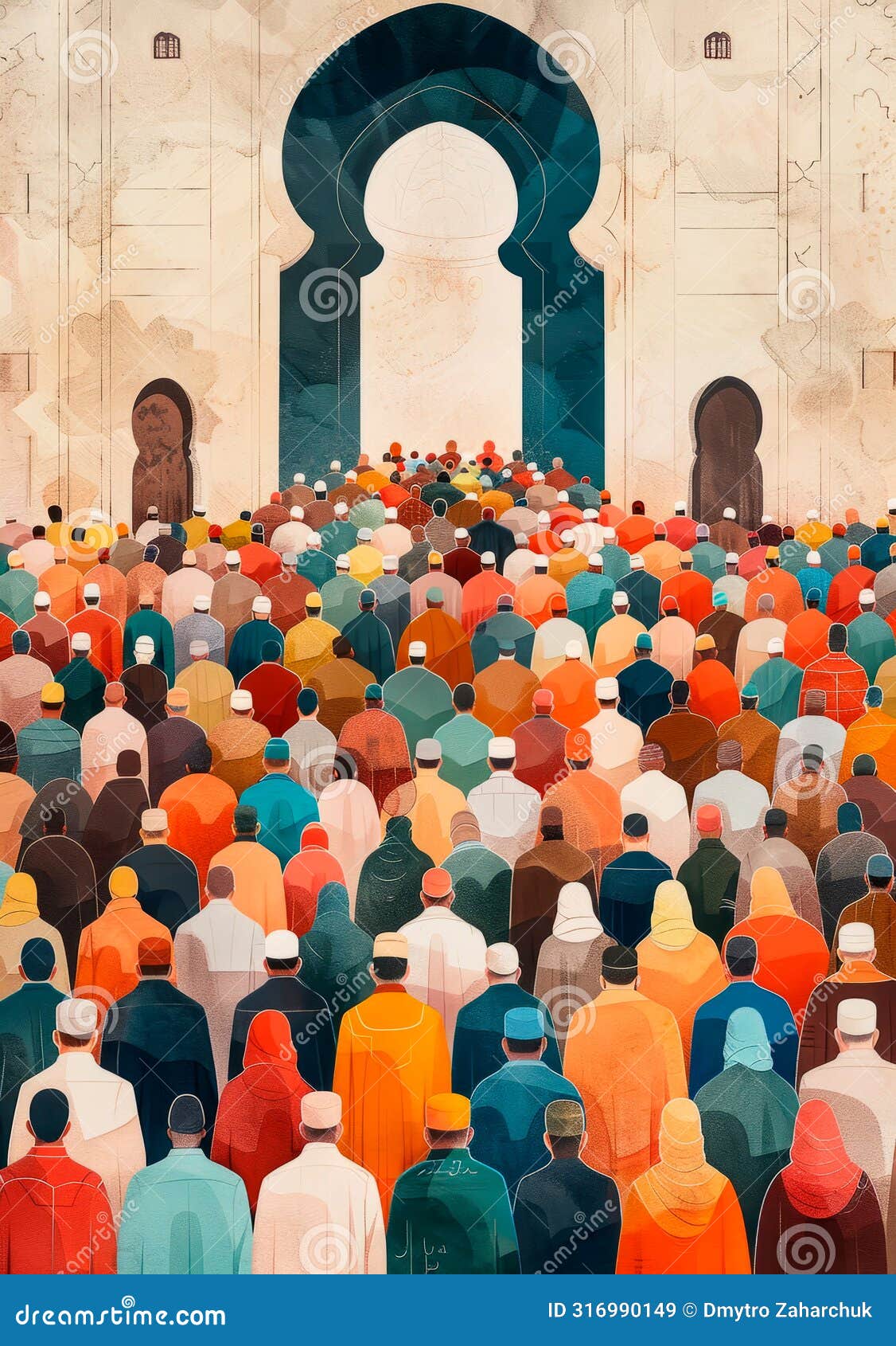 Imam Leading Prayer Concept. Flat Vector Illustration | CartoonDealer ...