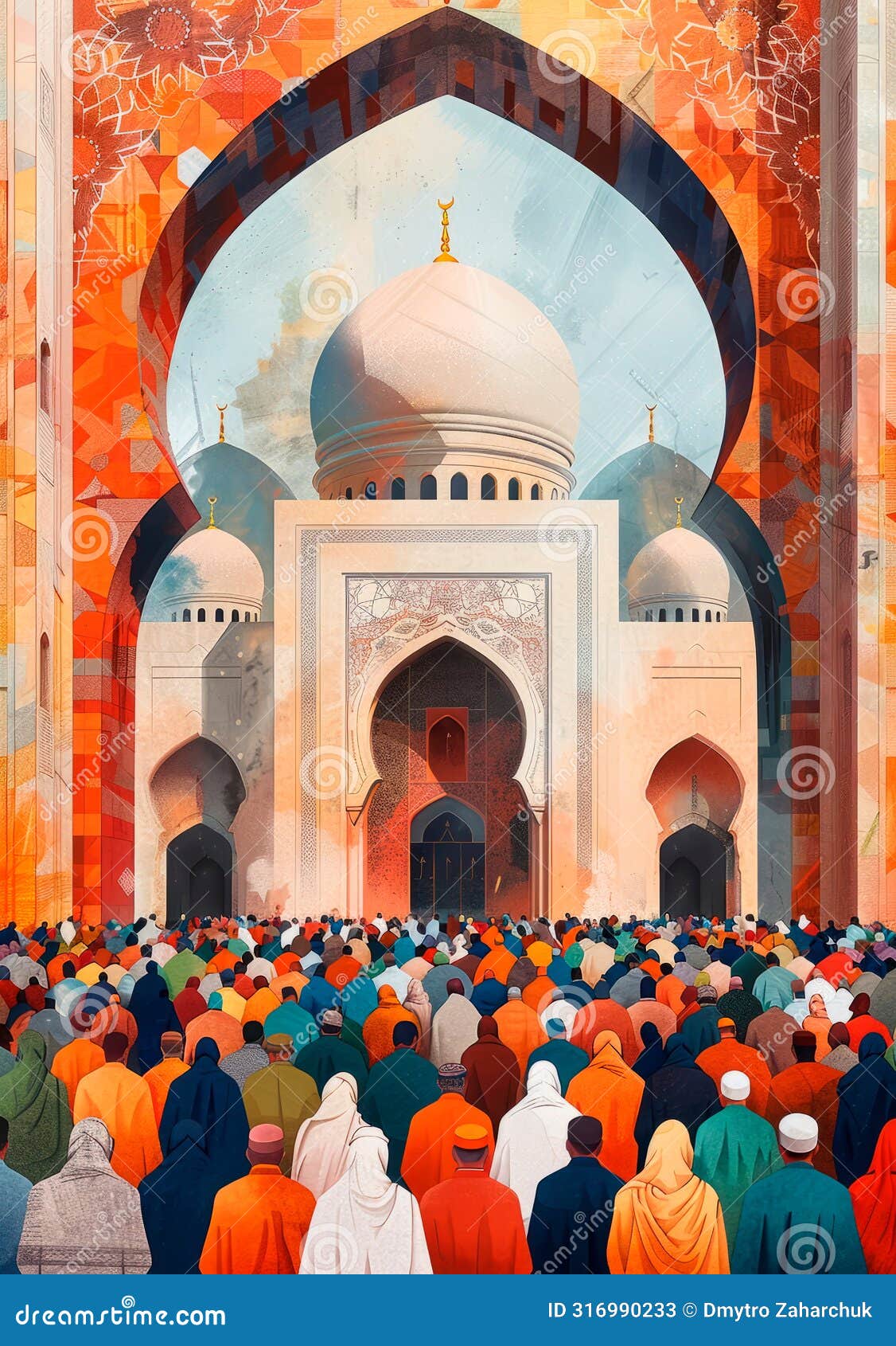 Imam Leading Prayer Concept. Flat Vector Illustration | CartoonDealer ...