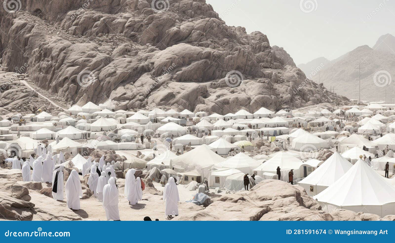Muslims at Mount Arafah AI Generated Image Stock Illustration ...