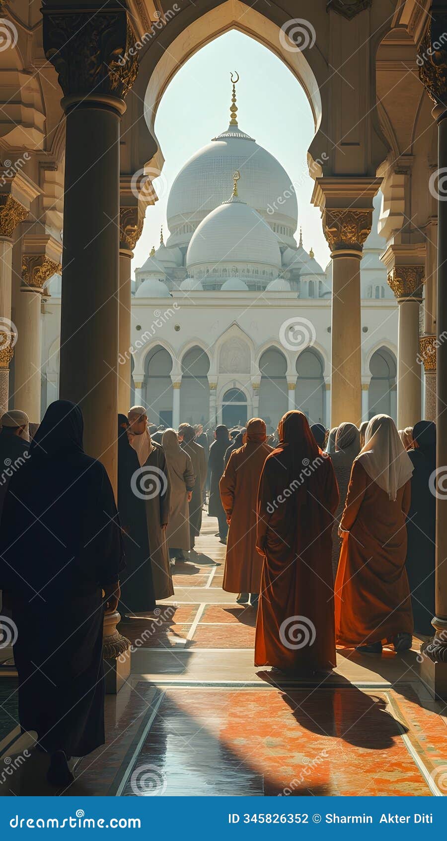 Muslims Praying Near Kaaba At Maqam Ibrahim In Mecca During Pilgrimage ...