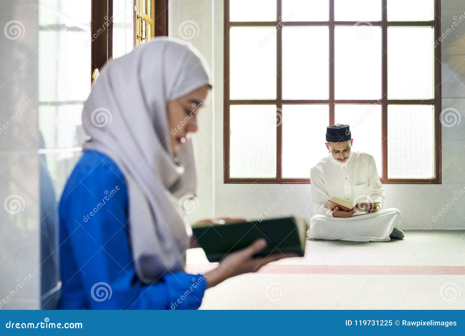 Muslims Reading from the Quran Stock Image - Image of kufi, arabic ...