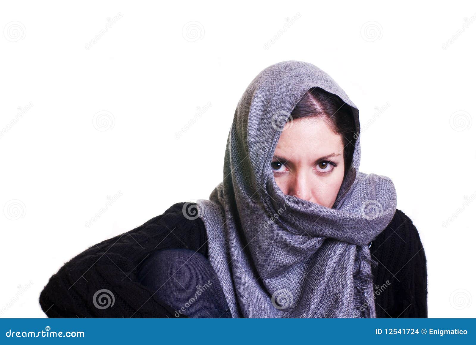 Muslin woman stock photo. Image of face, isolated, headscarf - 12541724