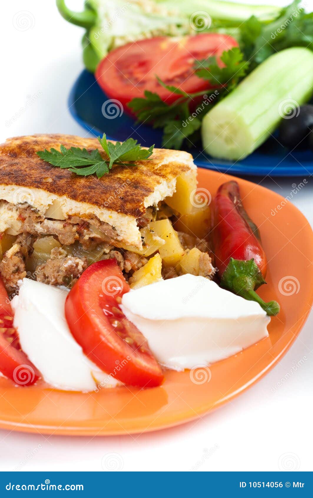 Mussaka stock photo. Image of meat, salad, meal, aubergine - 10514056