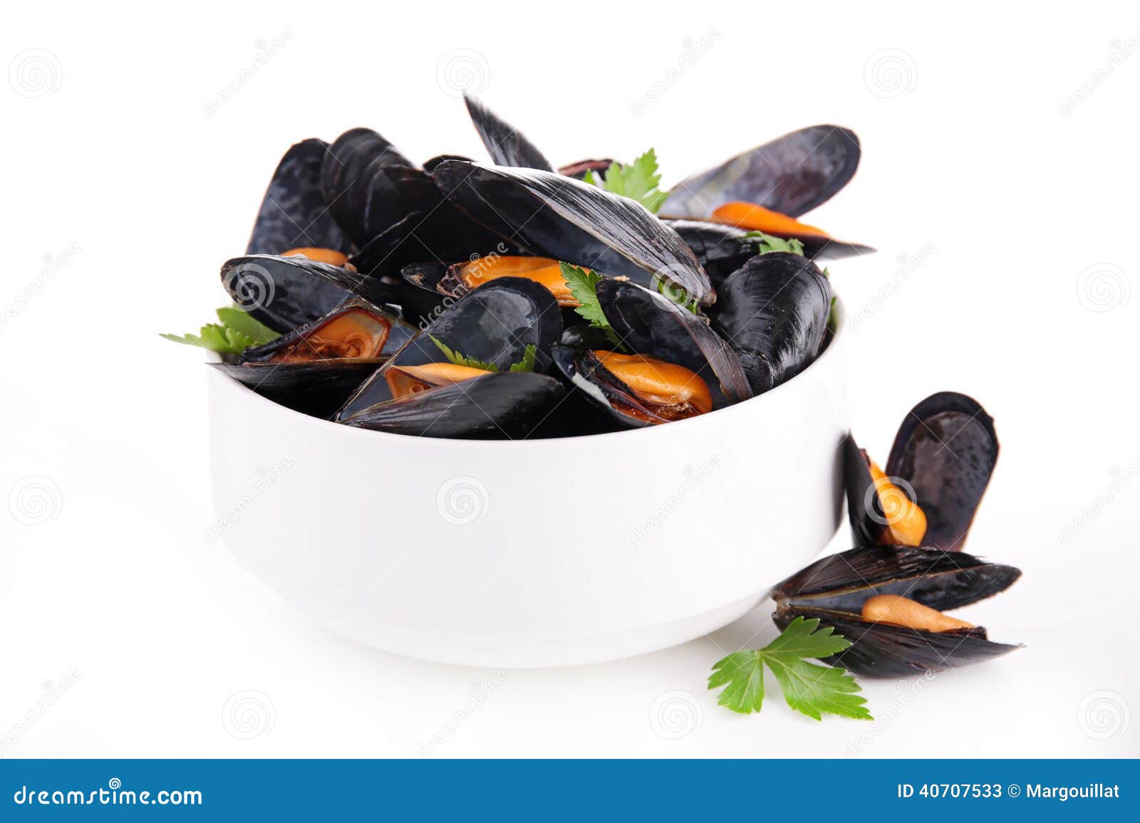 Mussel stock image. Image of isolated, food, dinner, cooked - 40707533