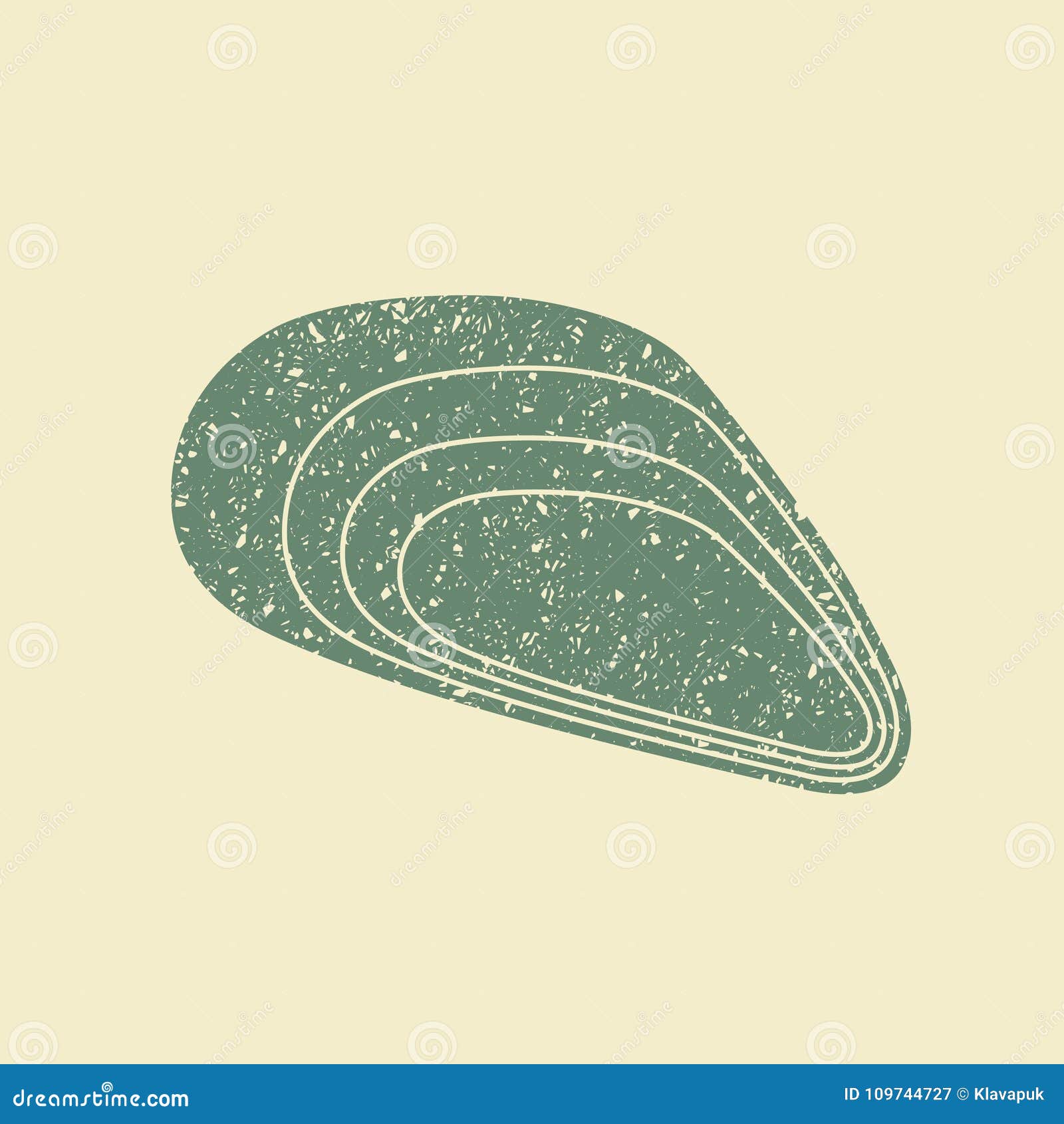 Mussel icon, flat design stock vector. Illustration of healthy - 109744727