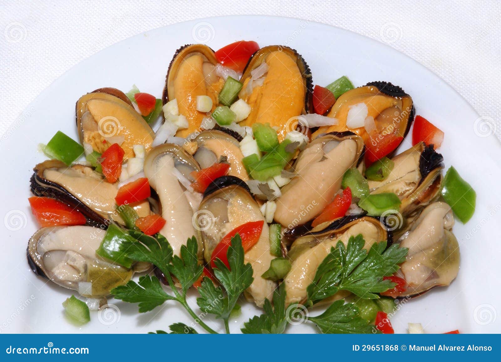 Mussel Salad stock photo. Image of shellfish, vertical - 29651868