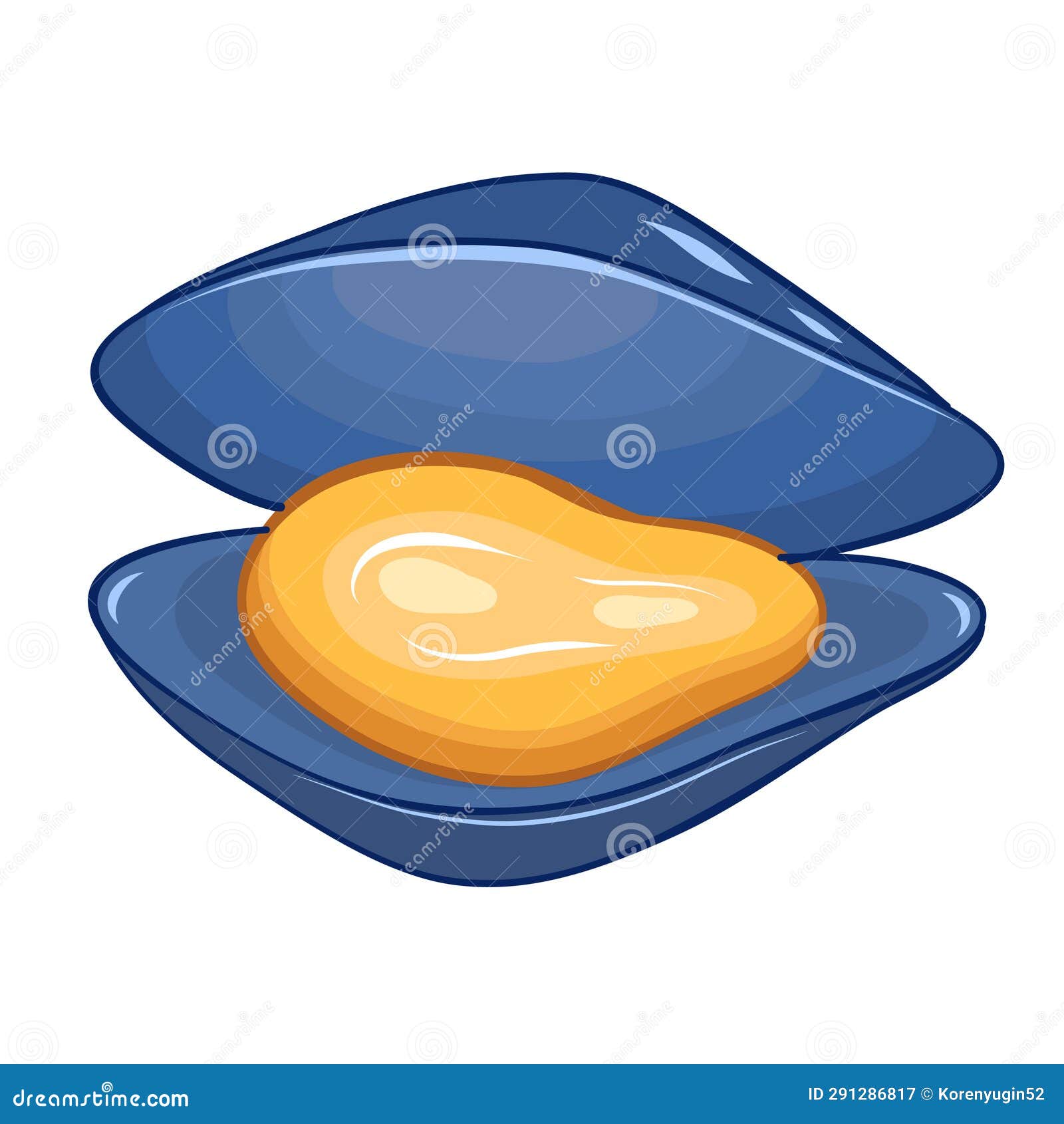 Mussel Seafood Art Drawn Design Stock Vector - Illustration of cook ...
