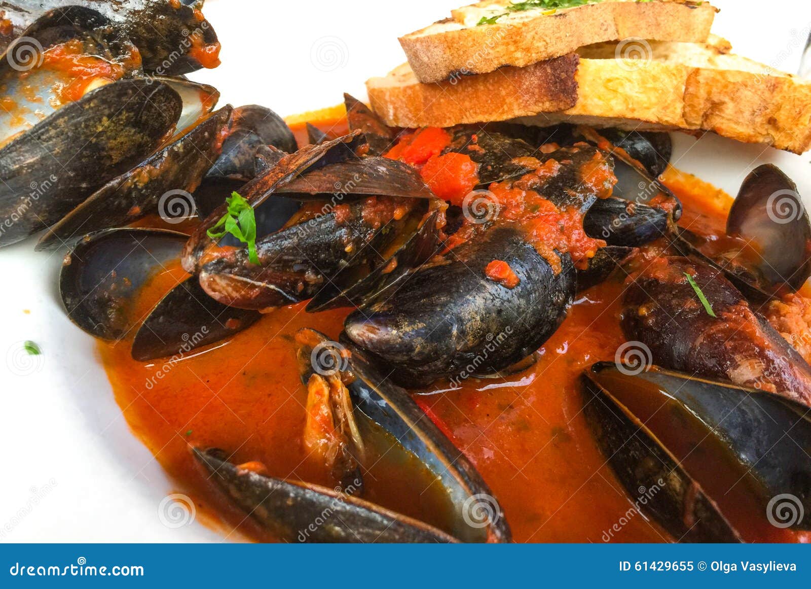 Mussels with Bread stock image. Image of spice, delicious - 61429655