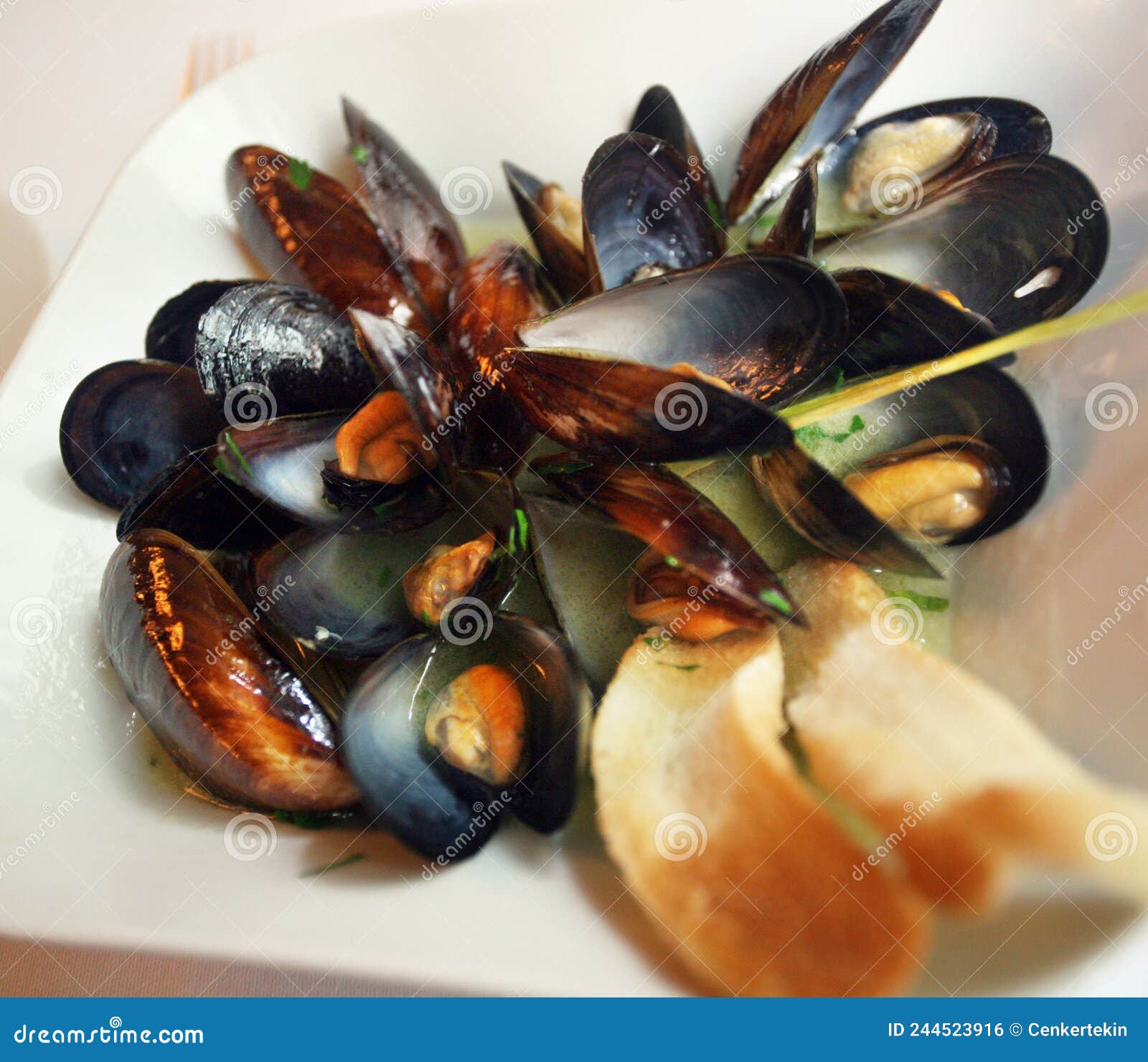 Mussels on the Dinner Plate Stock Photo - Image of destination, close ...