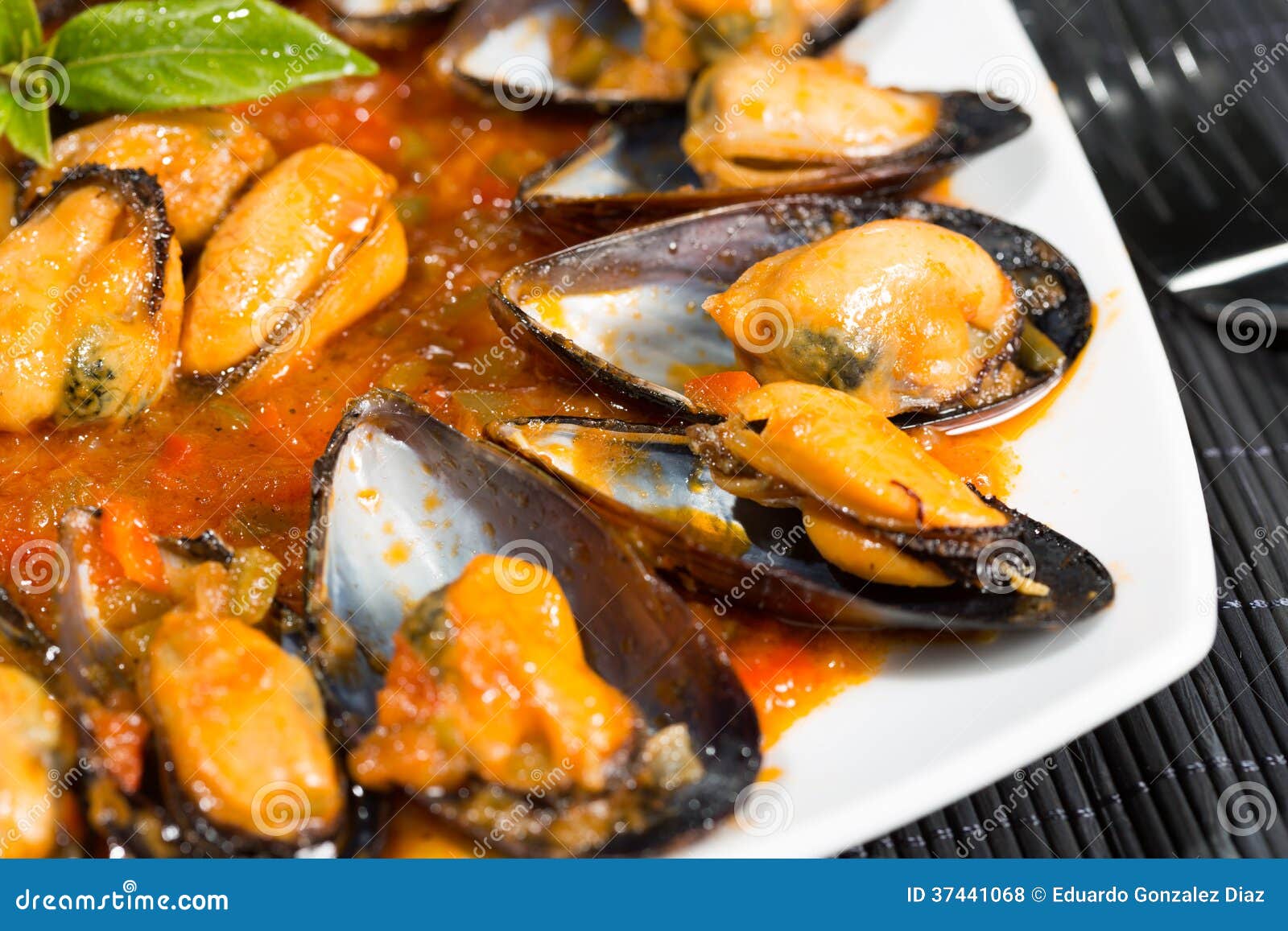 Mussels fry stock photo. Image of cooking, plate, parsley - 37441068