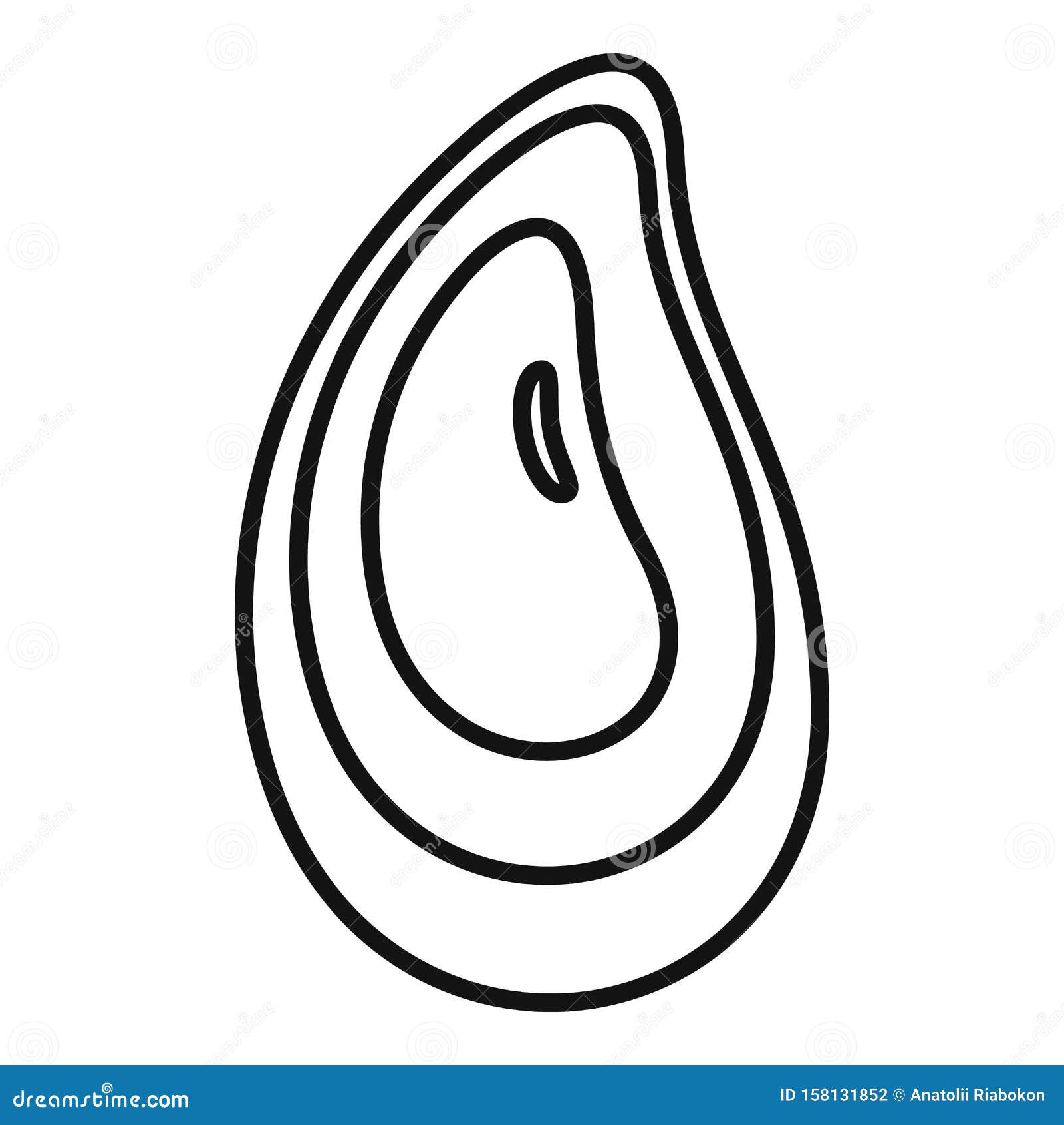 Mussels Icon, Outline Style Stock Vector - Illustration of cooked ...