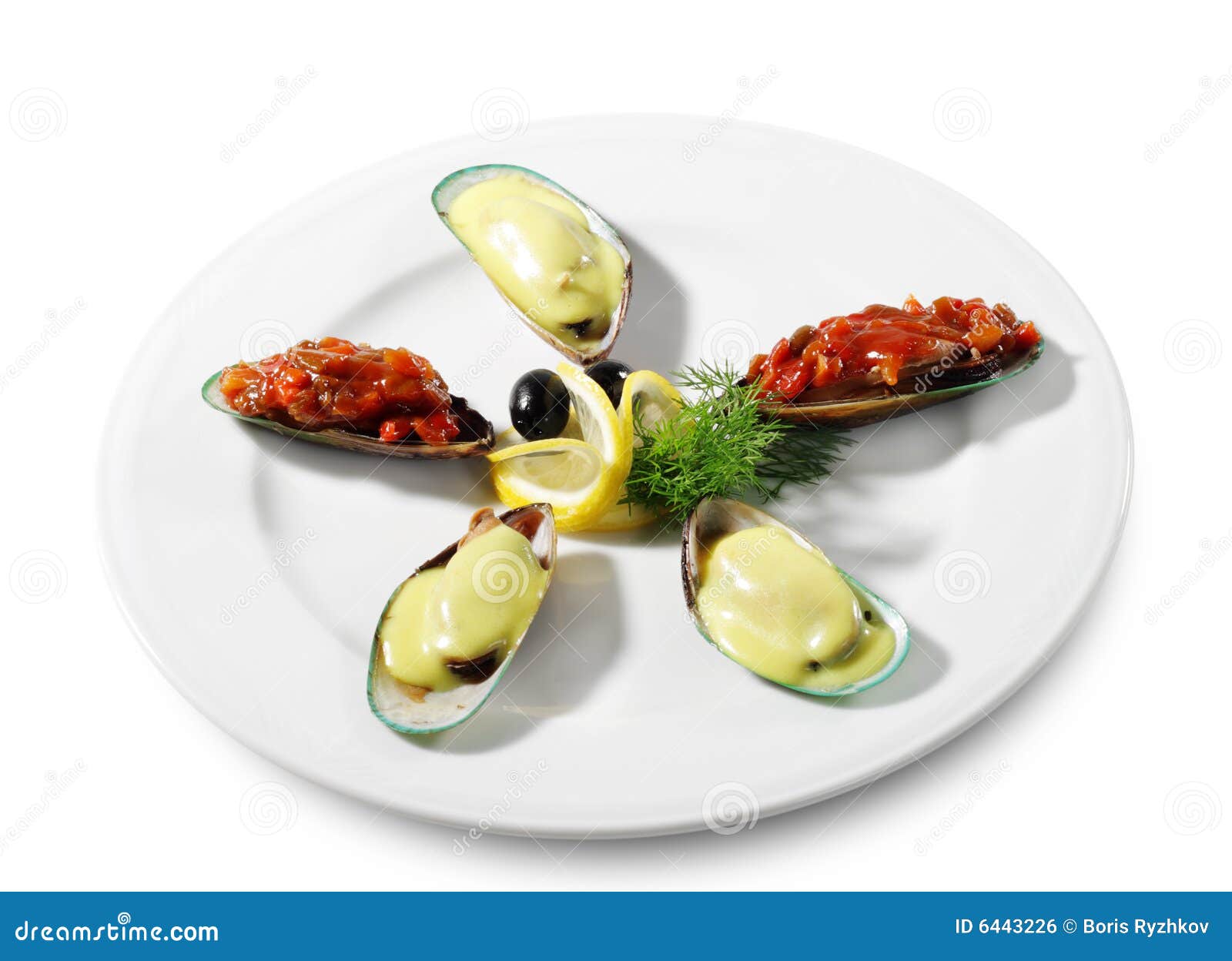 Mussels Plate stock photo. Image of backgrounds, lemon - 6443226
