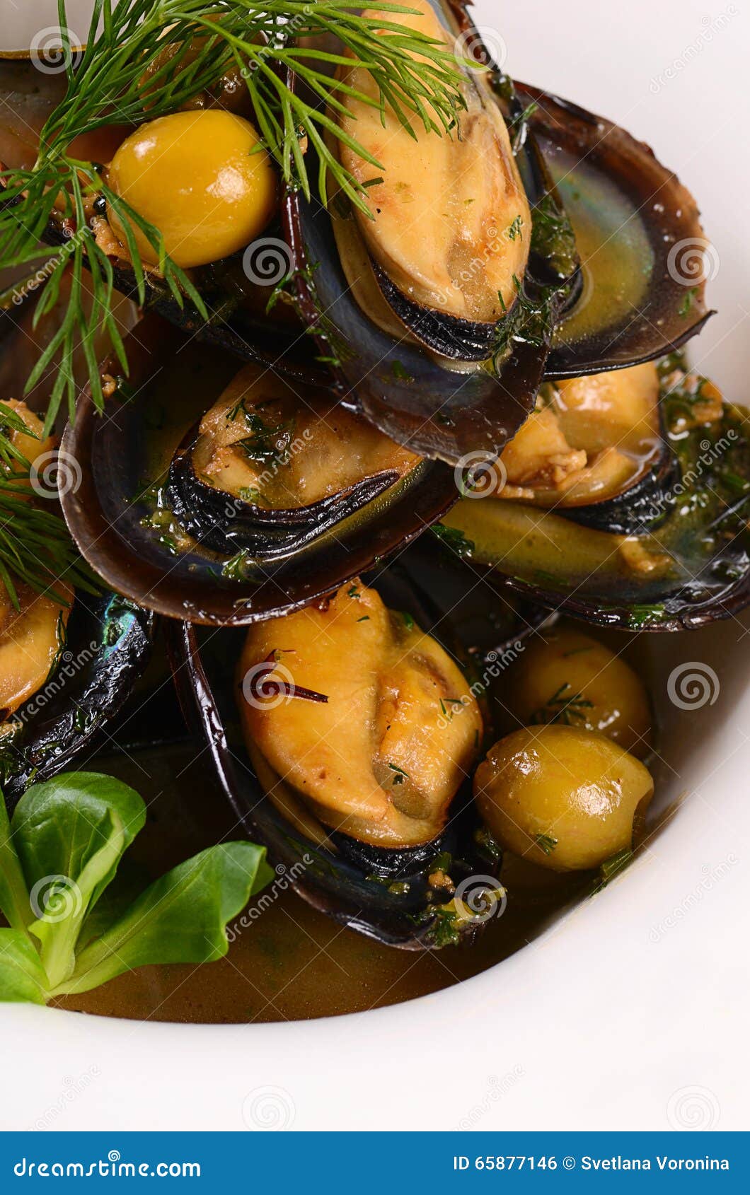 Mussels in the Shell with Sauce Stock Photo - Image of shellfish, herbs ...
