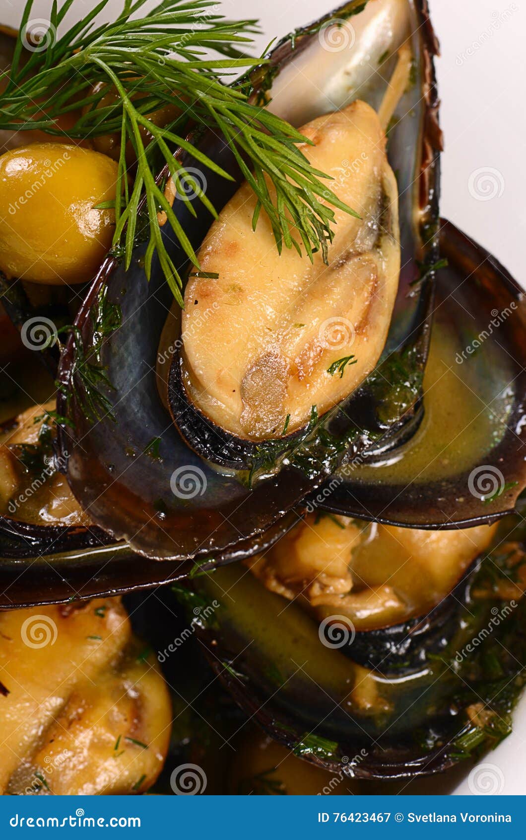 Mussels in the Shell with Sauce Stock Image - Image of delicious, herbs ...