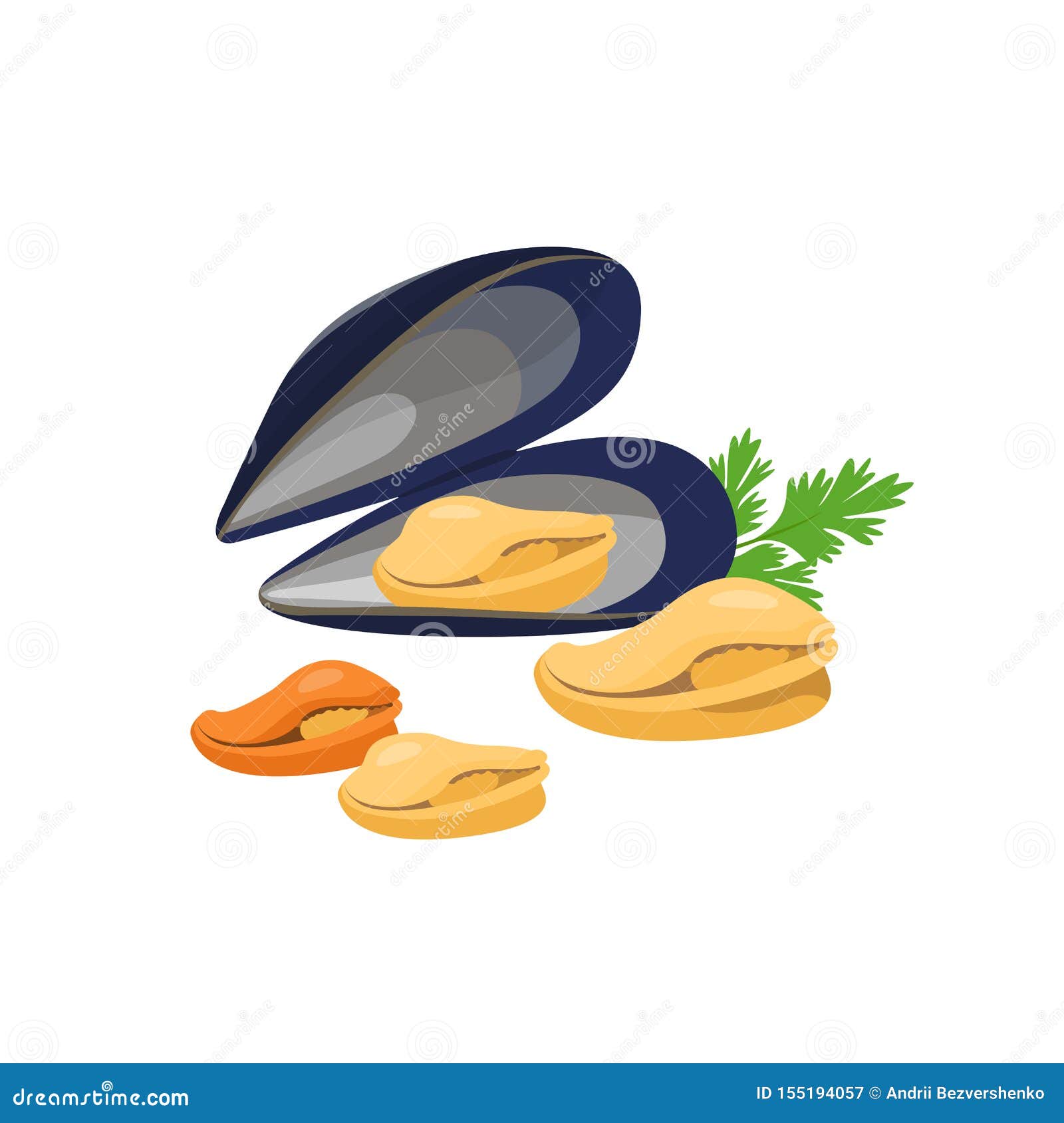 Mussels Vector Illustration In Cartoon Style. | CartoonDealer.com #81367310