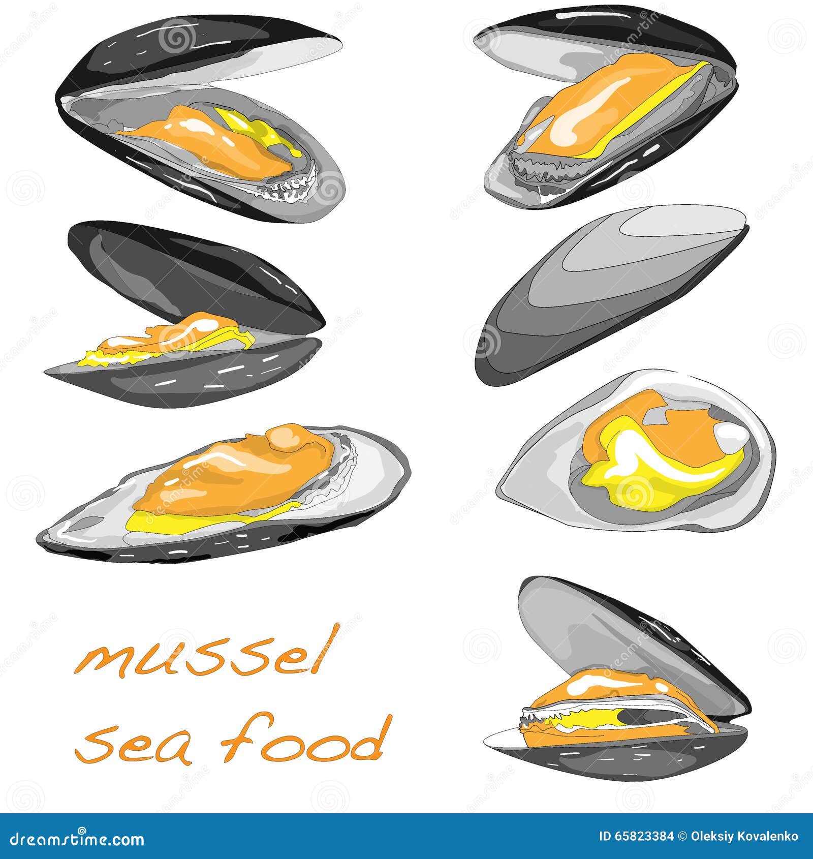 Mussels Vector Illustration Stock Vector - Illustration of mussel ...