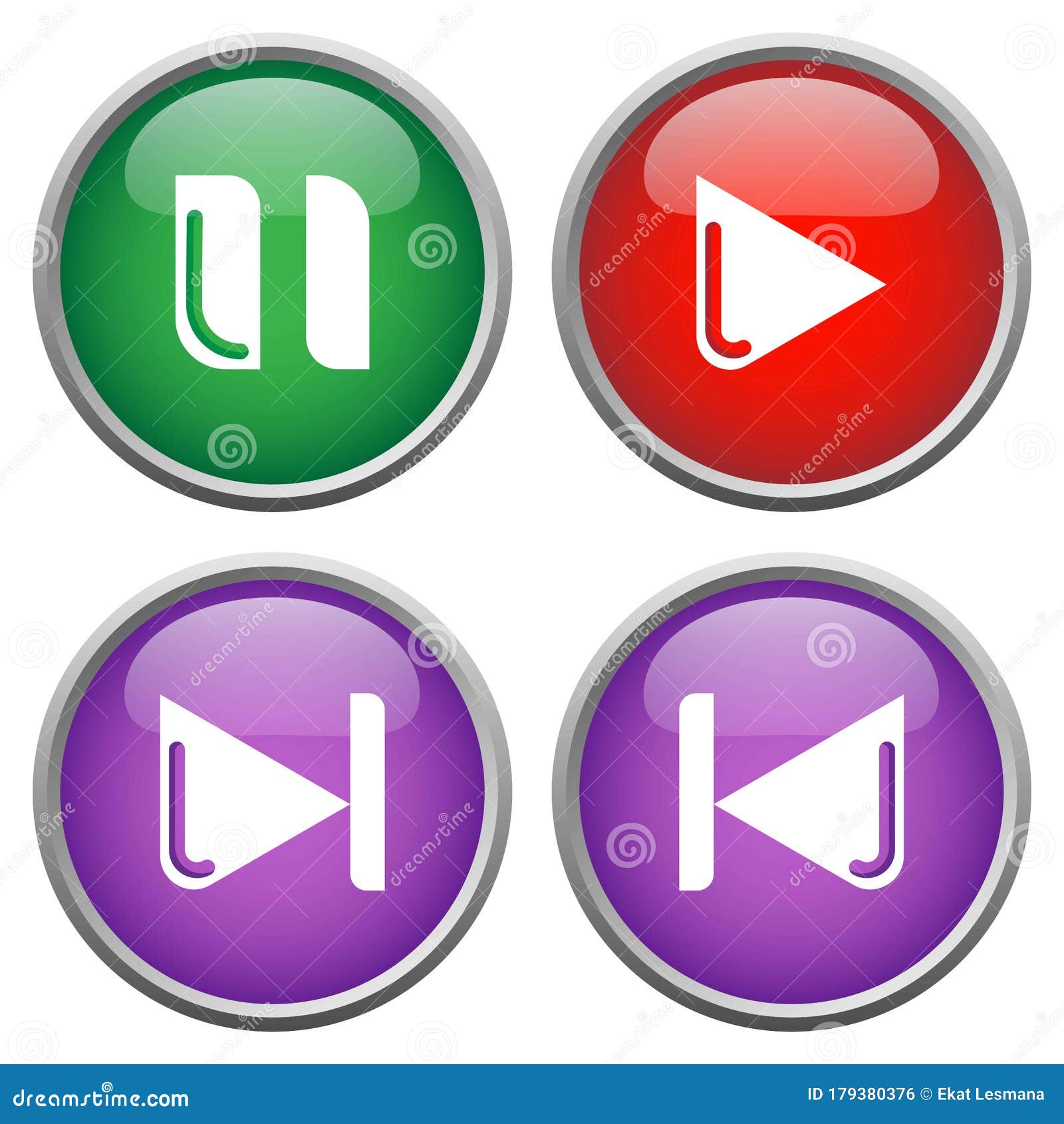 Music Buttons Showing the Play and Pause. a Button that Next and ...