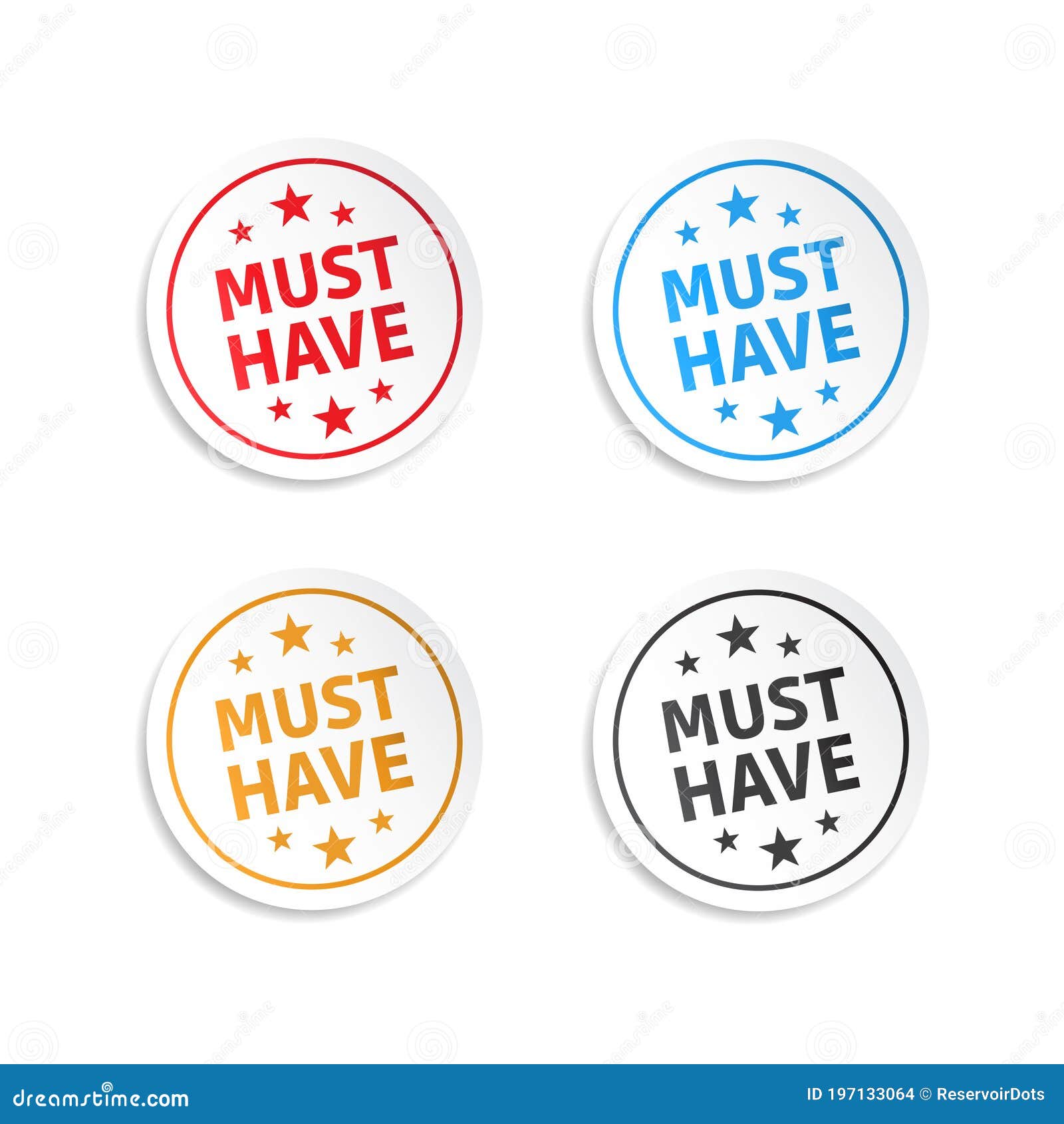 Must Have Stickers stock vector. Illustration of pink - 197133064