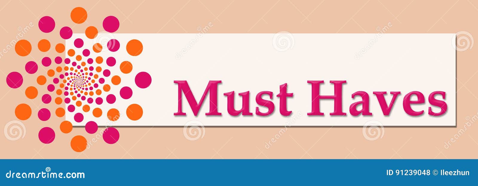 Must Haves Pink Orange White Horizontal Stock Illustration ...