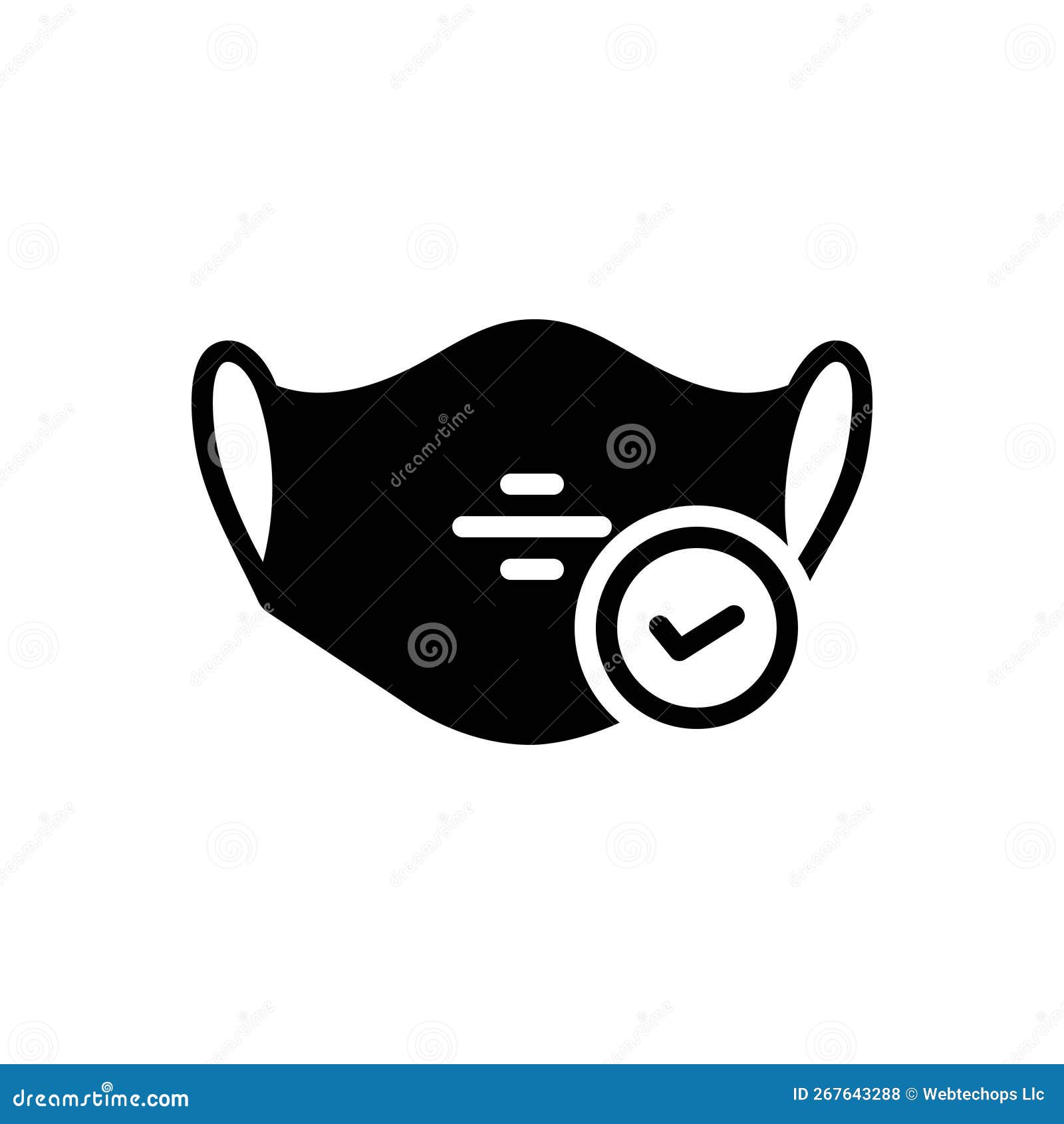Black Solid Icon for Must, Mask and Face Stock Vector - Illustration of ...