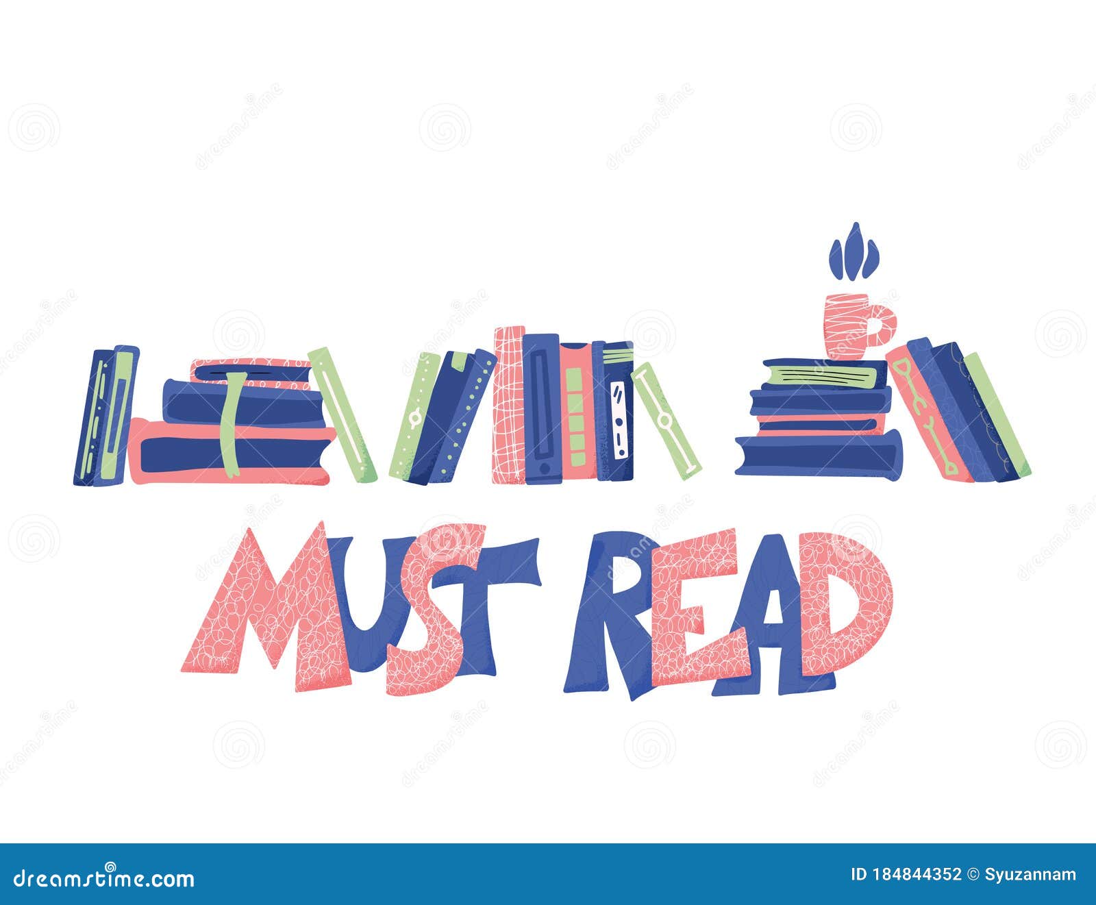 Must Read Text Emblem. Vector Hand Drawn Quote Stock Vector ...