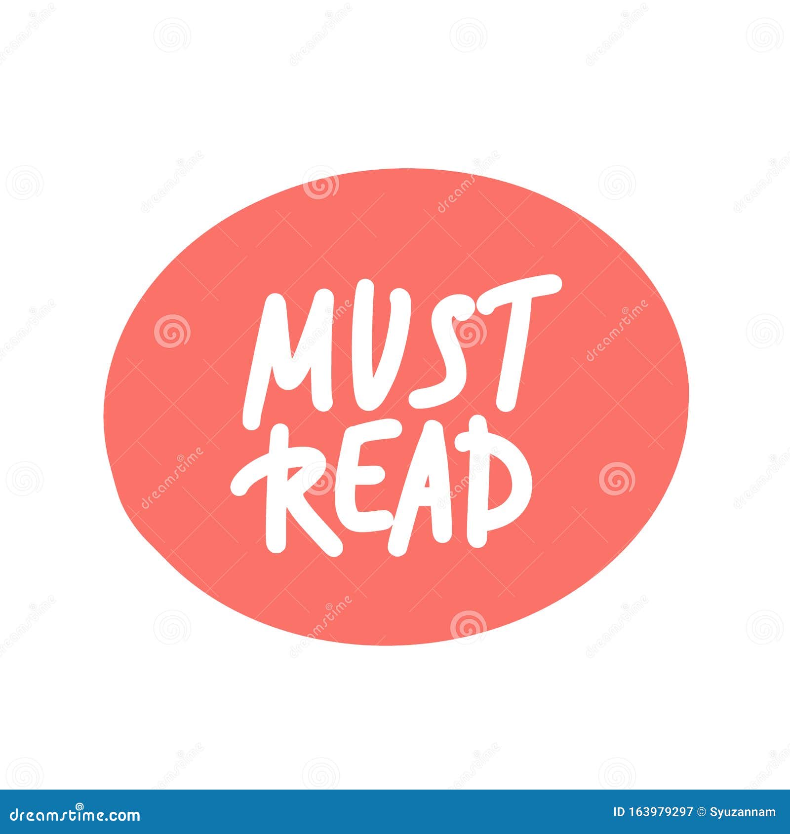 Must Read Text Emblem. Vector Hand Drawn Quote Stock Vector ...