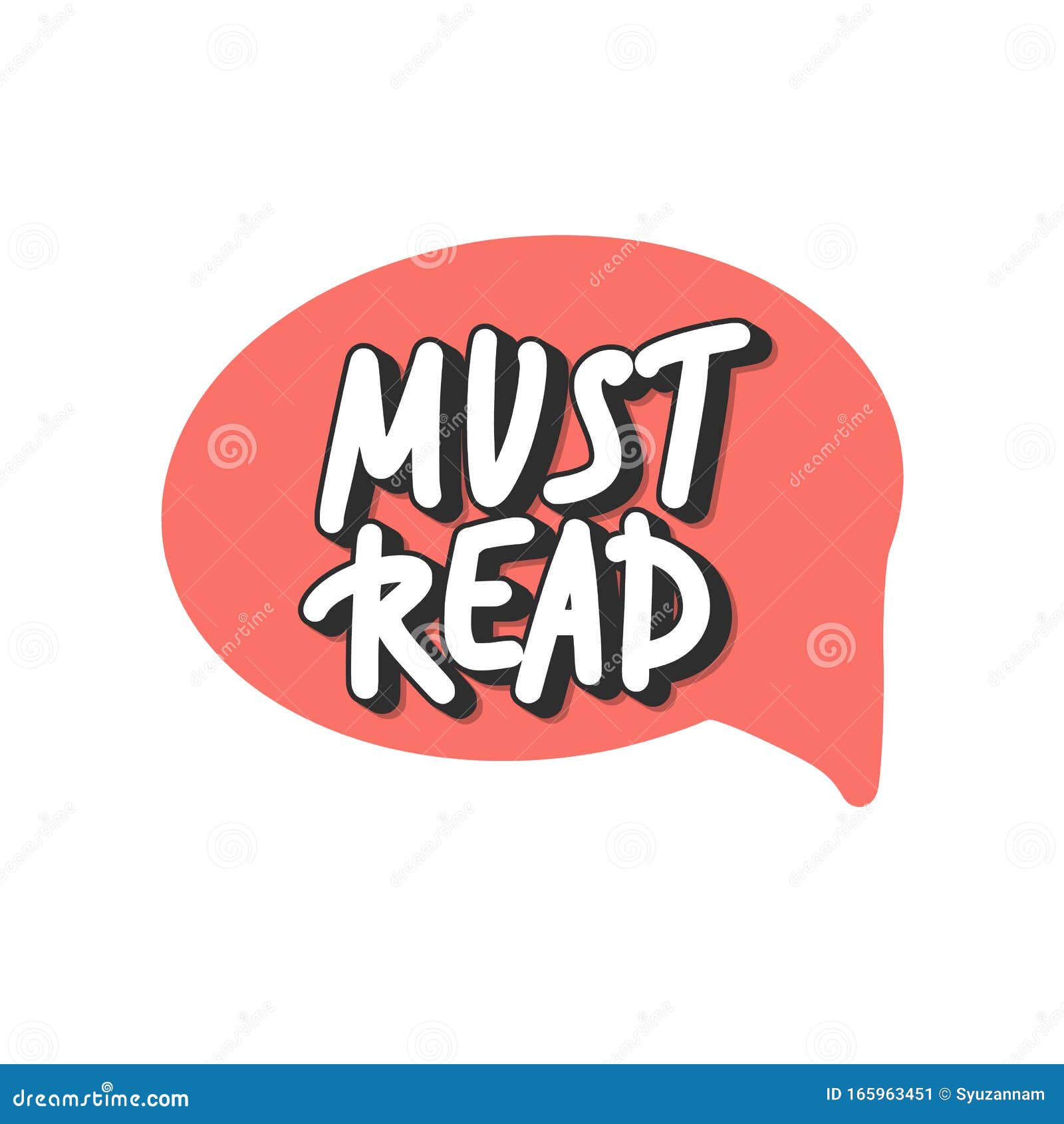 Must Read Text Emblem. Vector Hand Drawn Quote Stock Vector ...
