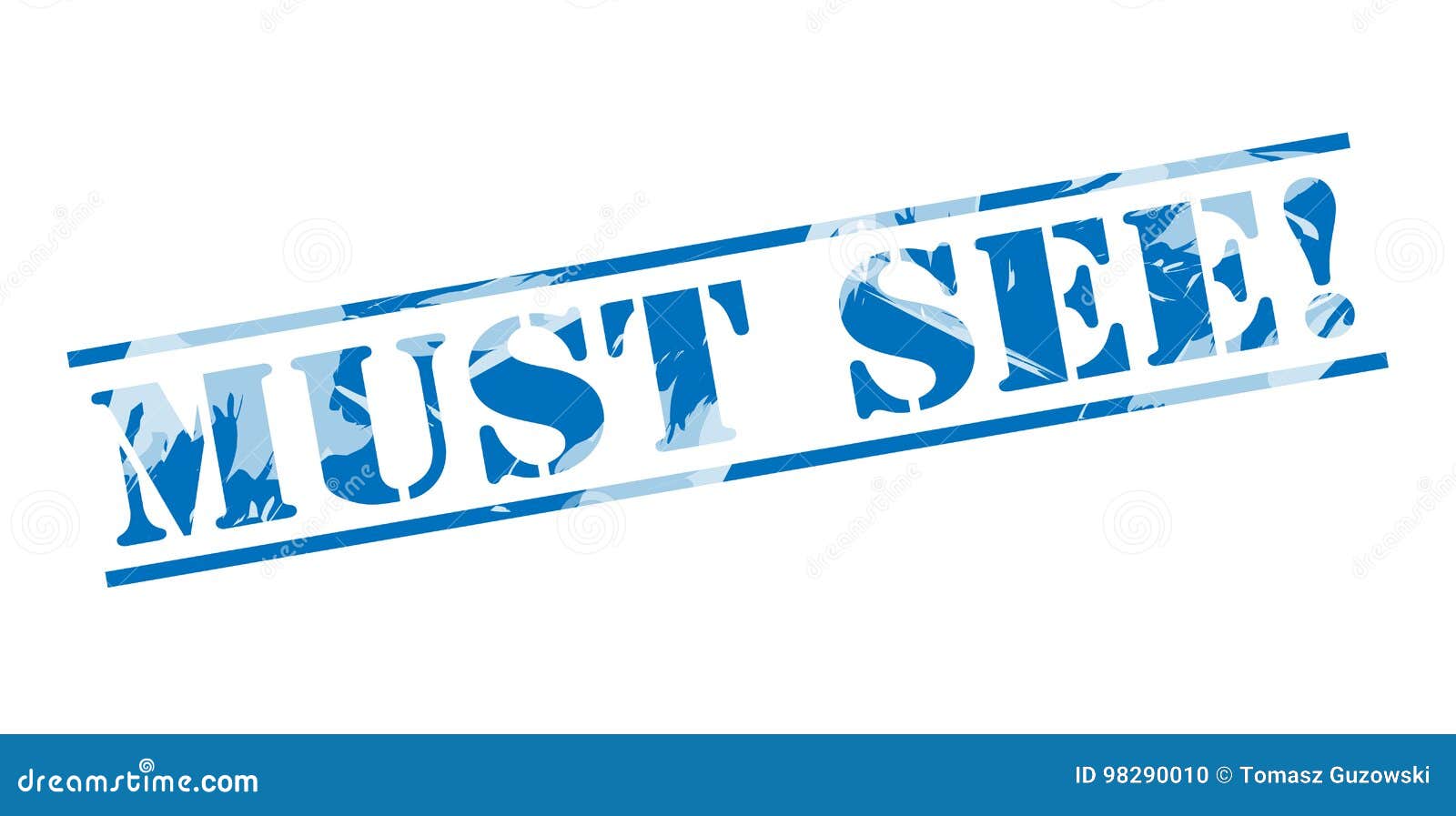Must see blue stamp stock illustration. Illustration of icon - 98290010