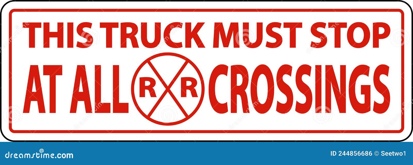 Must Stop at All Crossings Label Sign on White Background Stock Vector ...