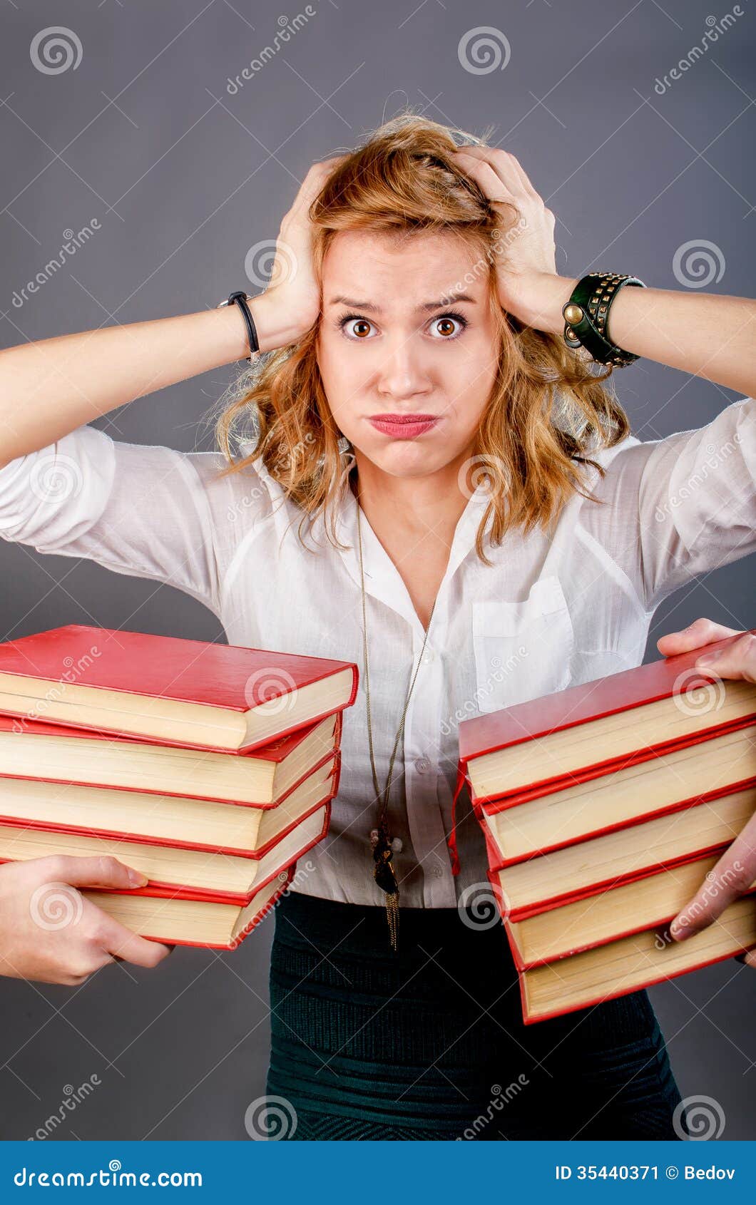 She must study a lot stock image. Image of bored, adults - 35440371