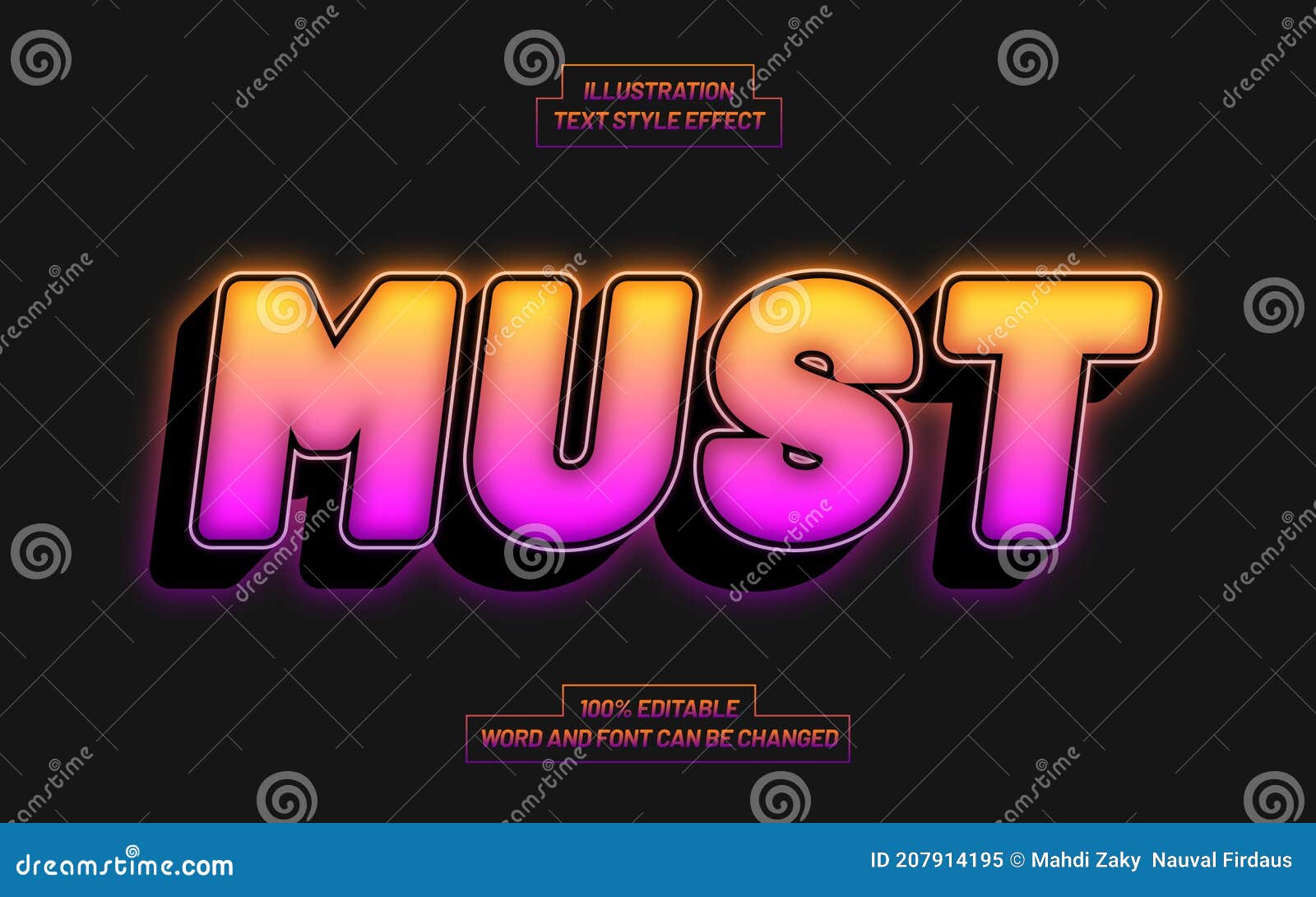 Must Gradient Text Style Effect Stock Vector - Illustration of business ...
