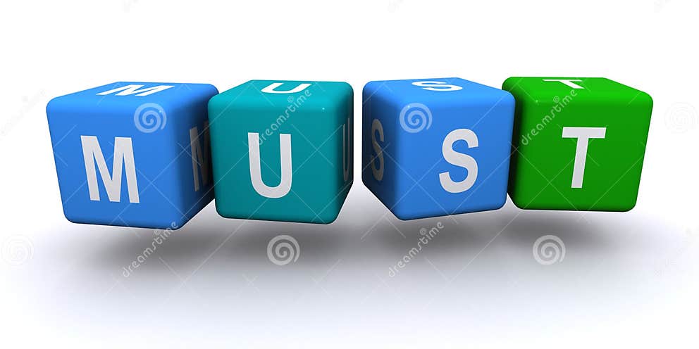 Must word block on white stock illustration. Illustration of luck ...