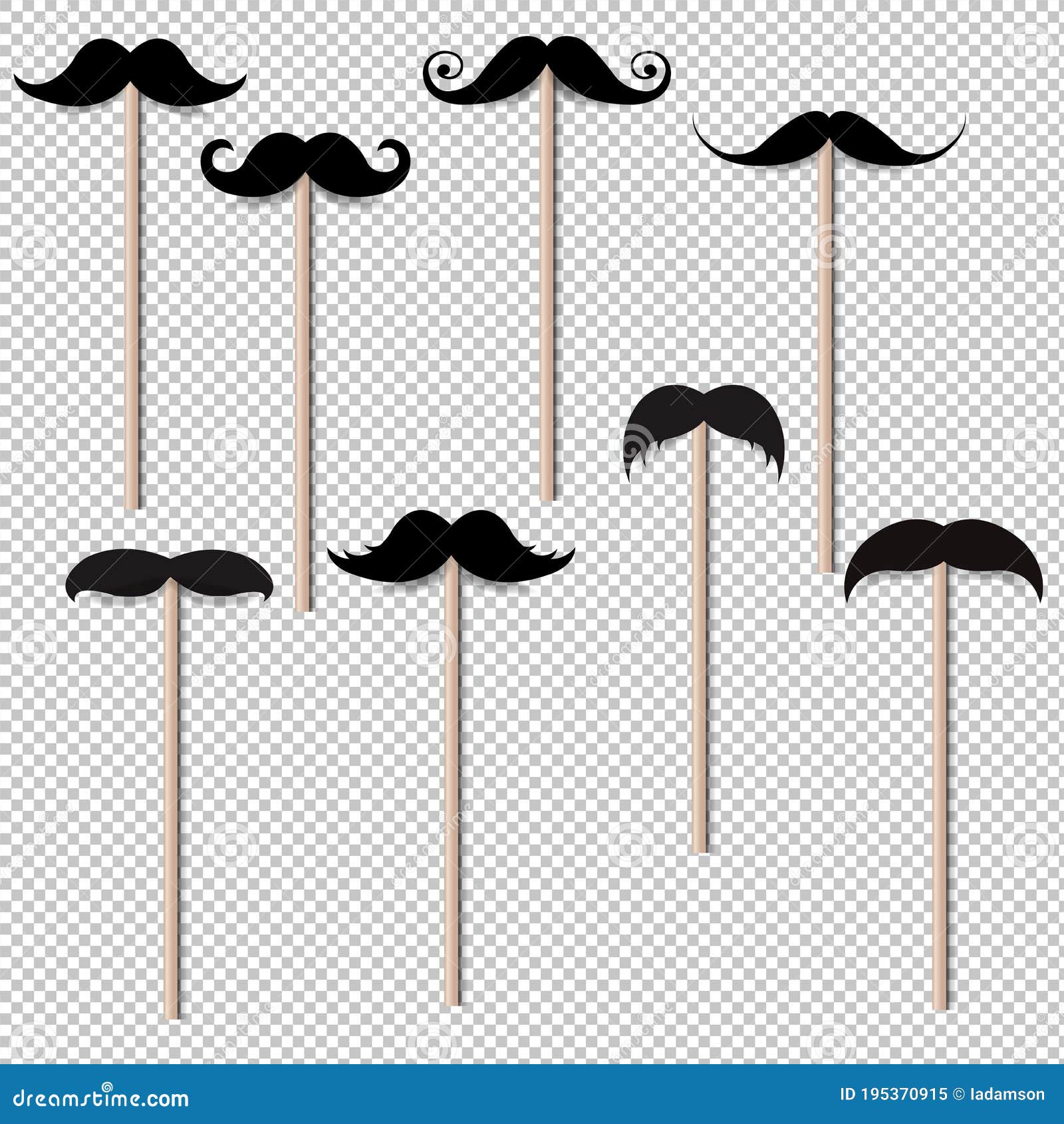 Mustache Big Collection in Transparent Background Stock Vector ...