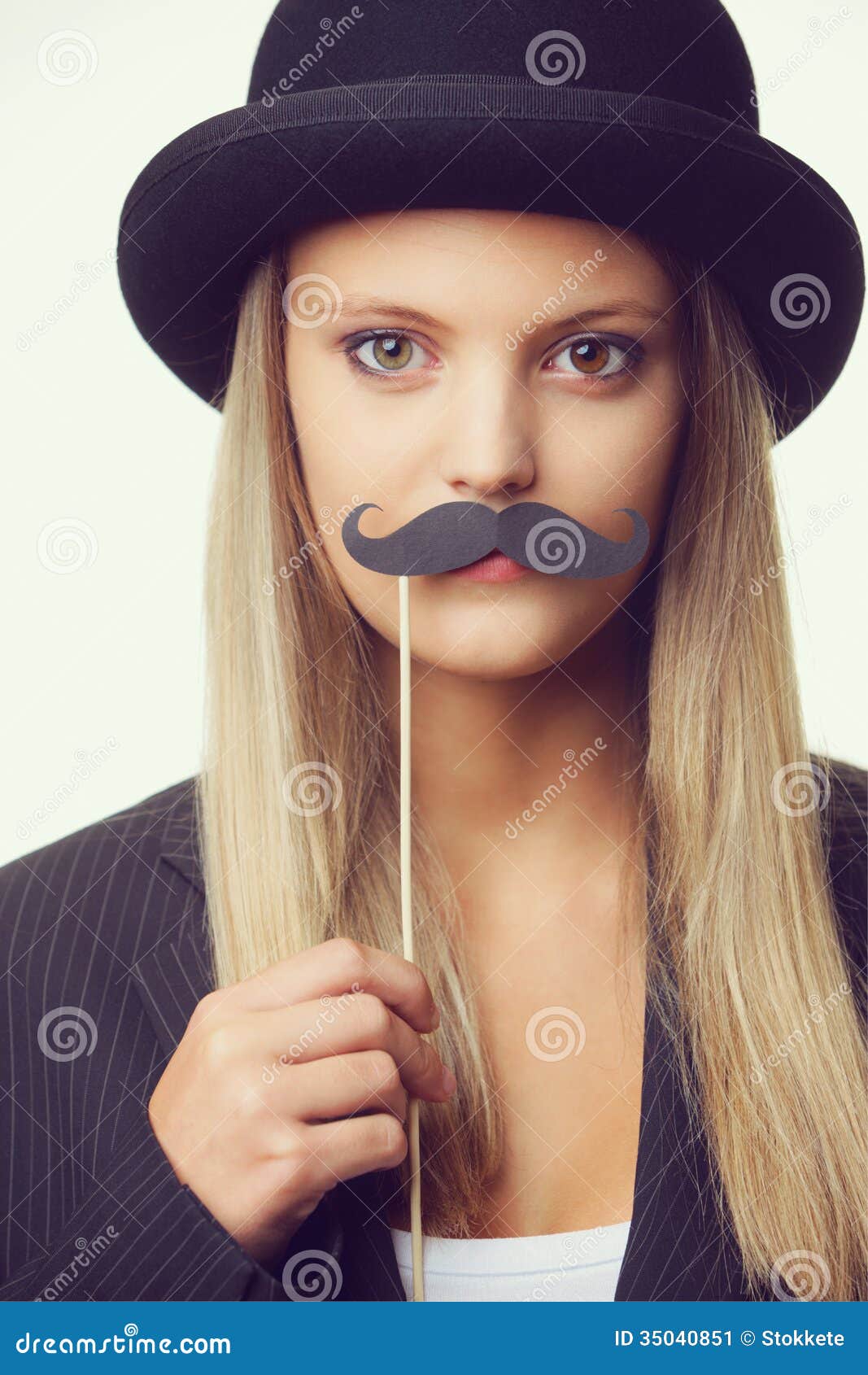 Mustache stock image. Image of studio, girl, teenager - 35040851