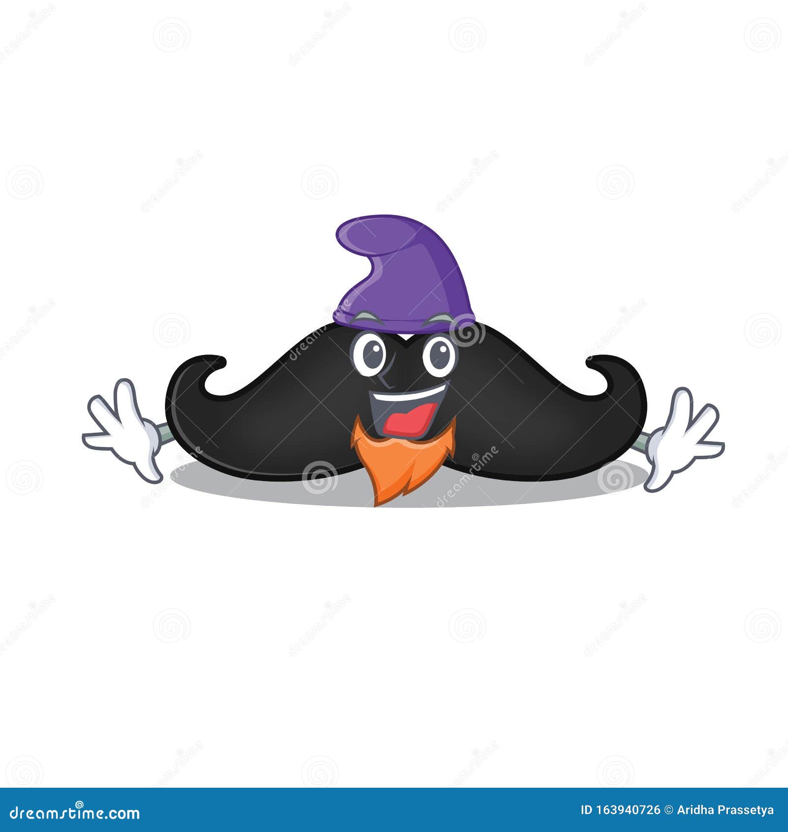 Mustache Character the on a Stylized Elf Stock Vector - Illustration of ...