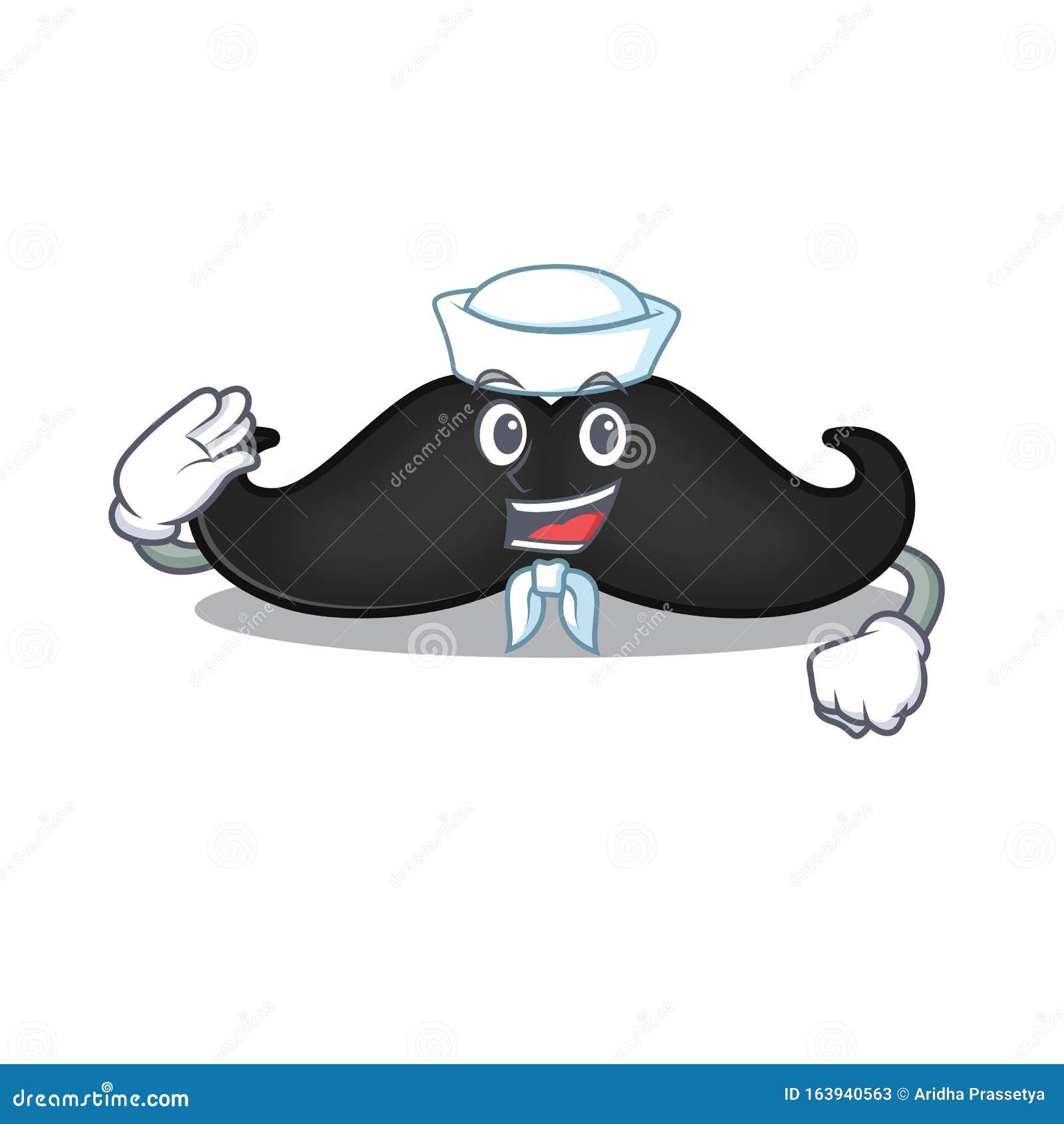 Mustache Character the on a Stylized Sailor Stock Vector - Illustration ...