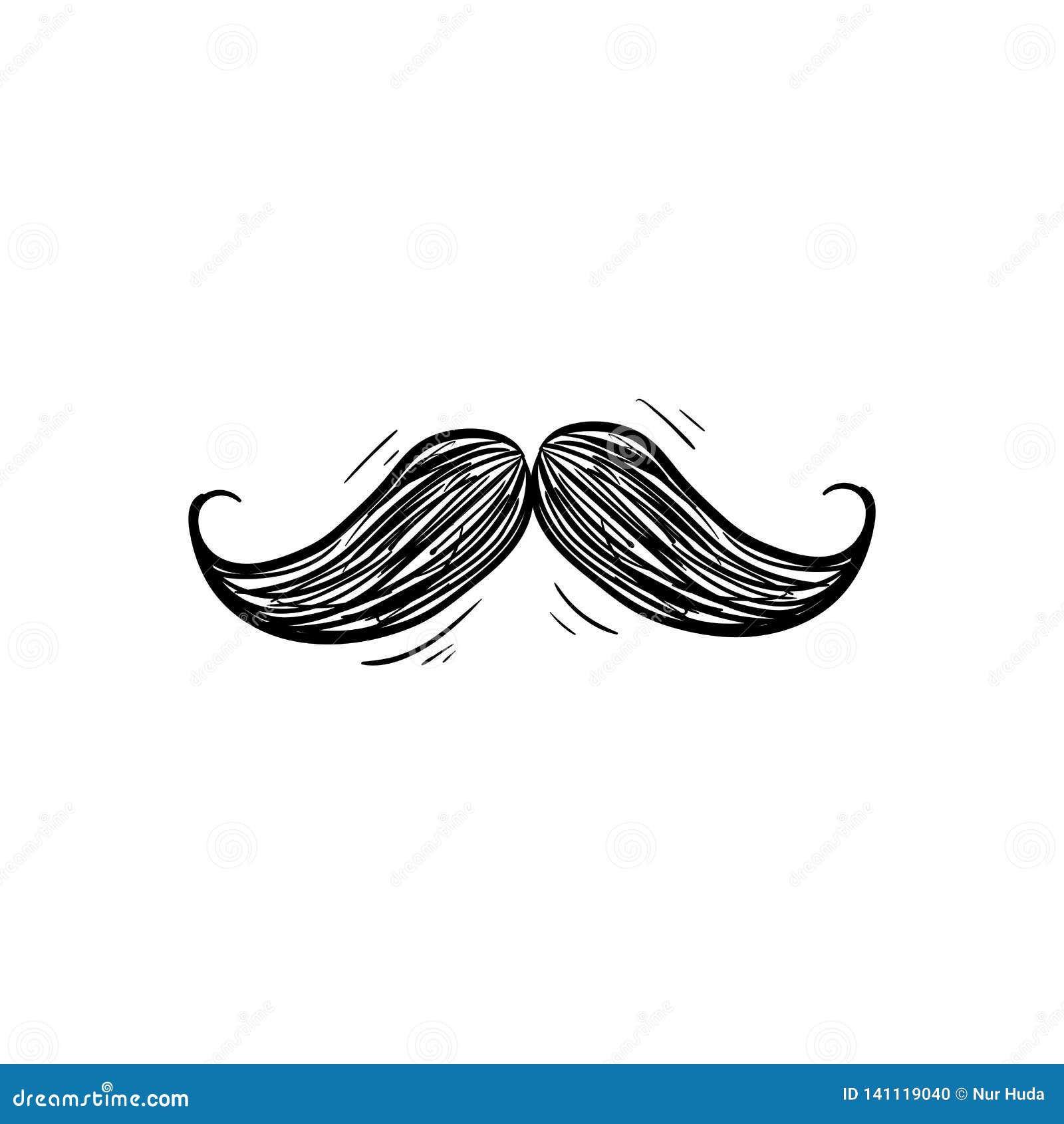 Mustache Doodle Icon Vector Hand Drawing Stock Illustration ...