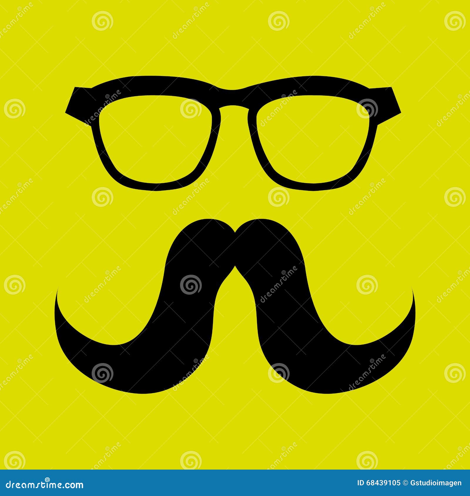 Mustache and Glasses Icon Design Stock Illustration - Illustration of ...