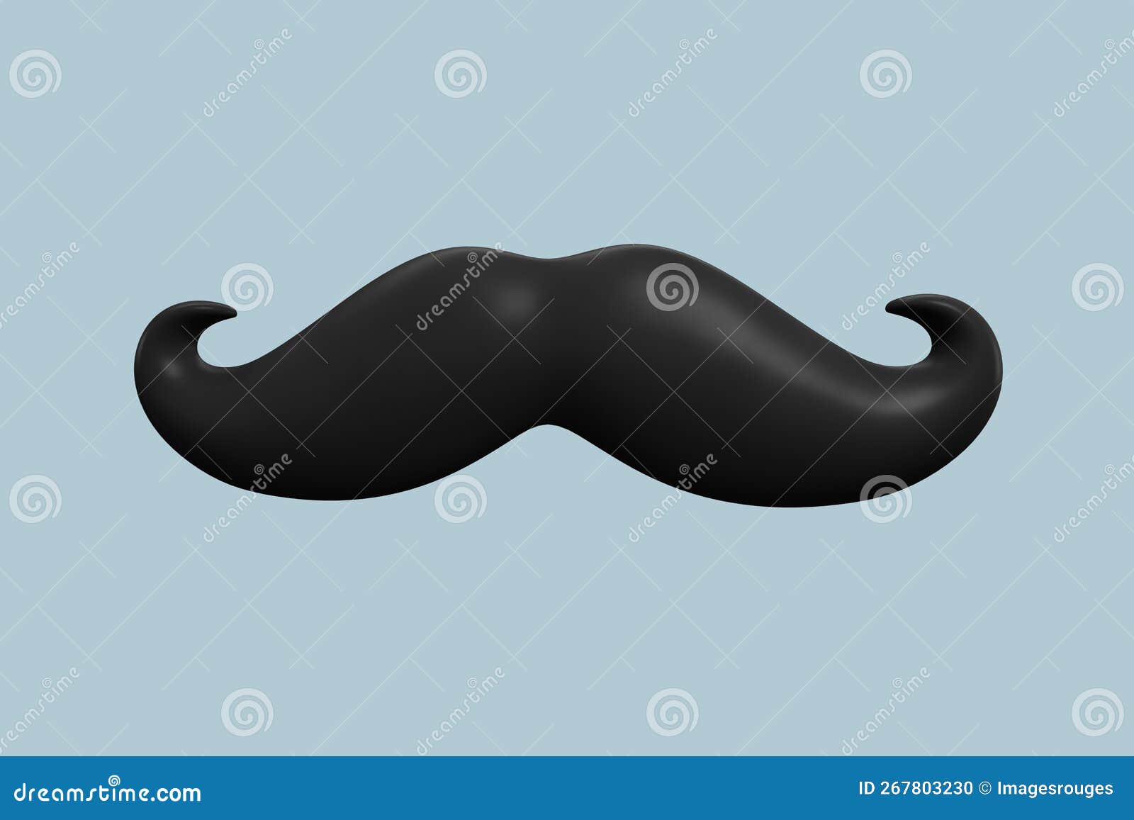 Mustache Icon on Blue Background Stock Illustration - Illustration of ...