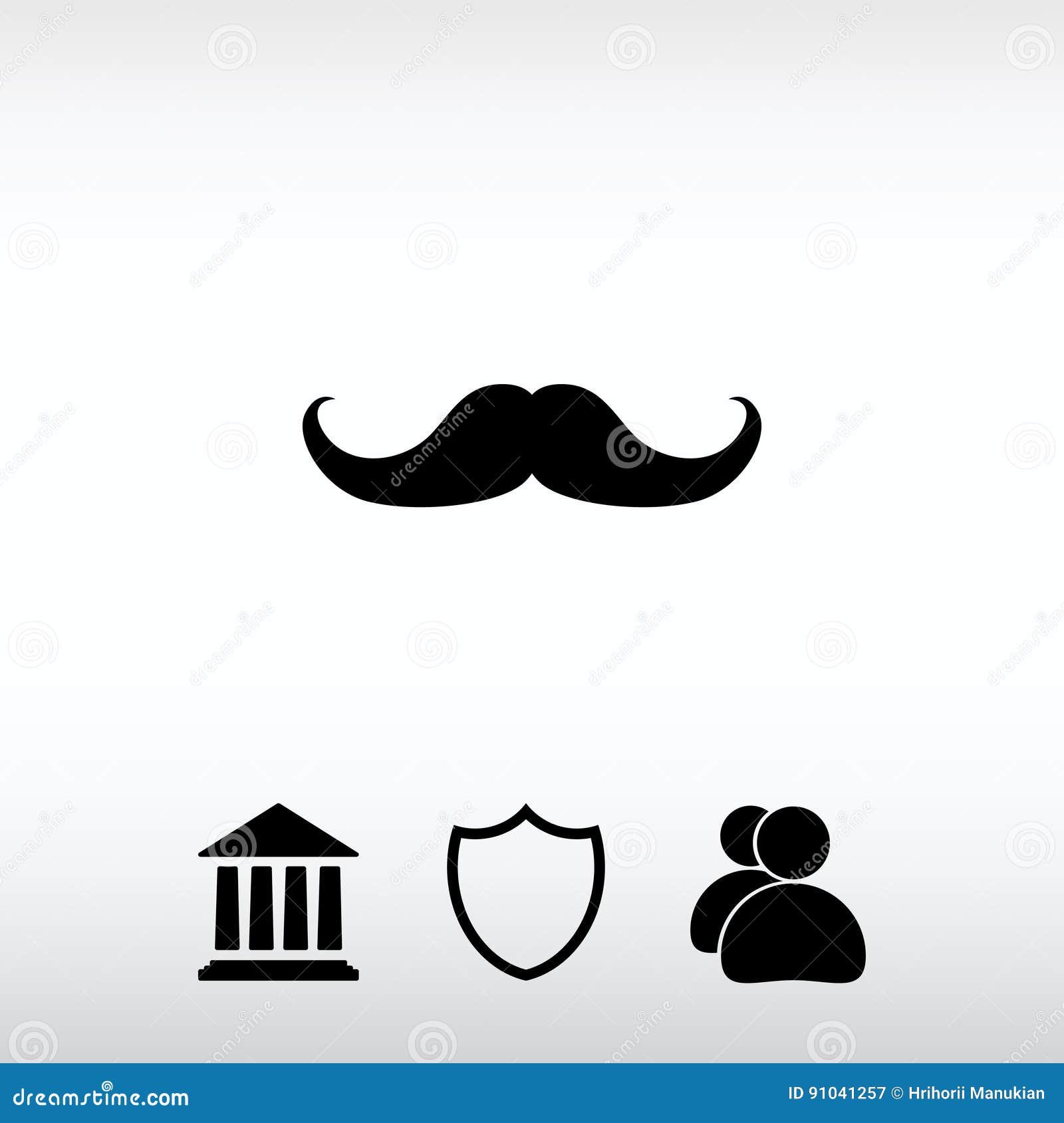 Mustache Icon, Vector Illustration. Flat Design Style Stock Vector ...
