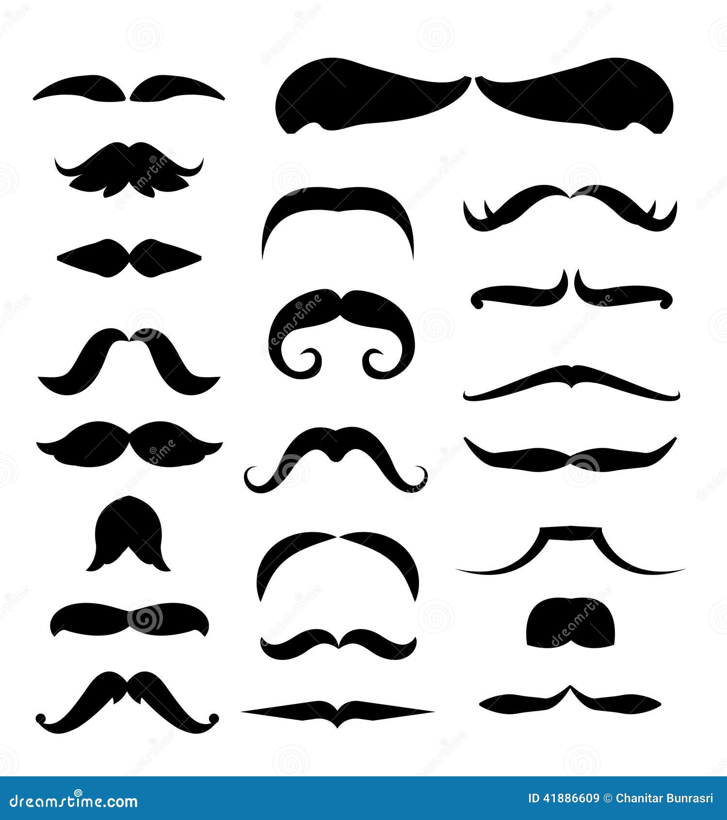 Mustache icons set stock vector. Illustration of barber - 41886609
