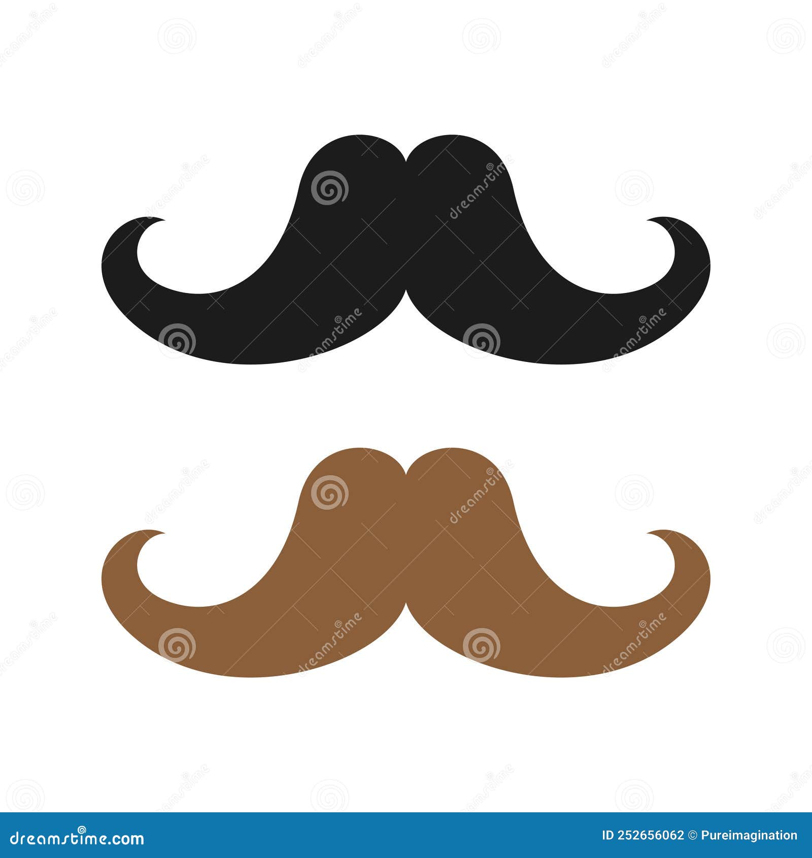 Mustache Isolated on White Background Stock Vector - Illustration of ...