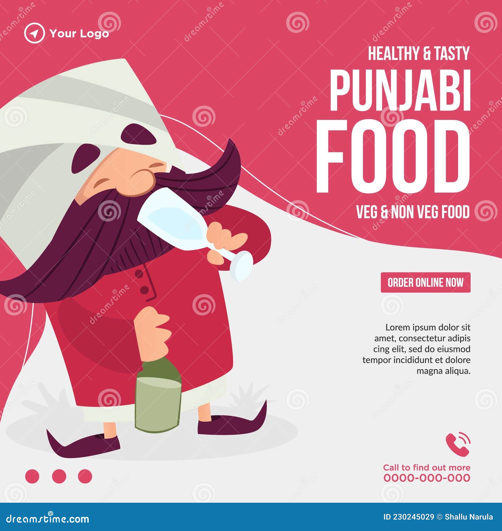 Banner Design of Healthy and Tasty Punjabi Food Stock Vector ...