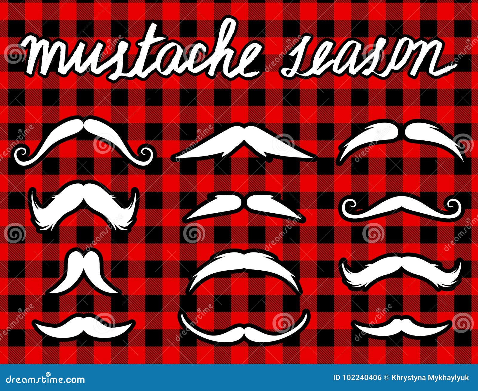 Mustache November Vector Set Movember Stock Vector - Illustration of ...