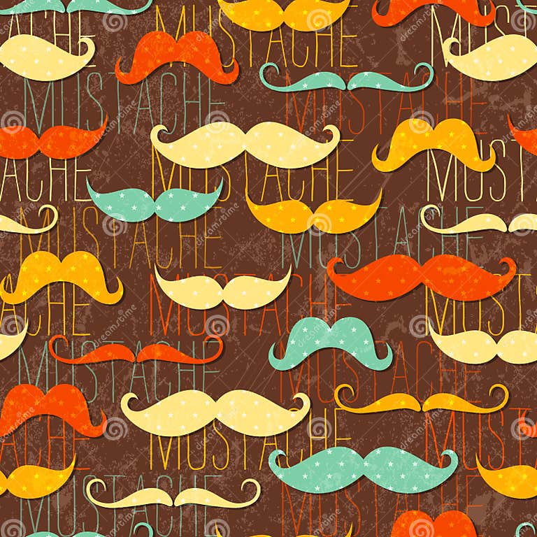 Mustache seamless pattern stock vector. Illustration of group - 28628505